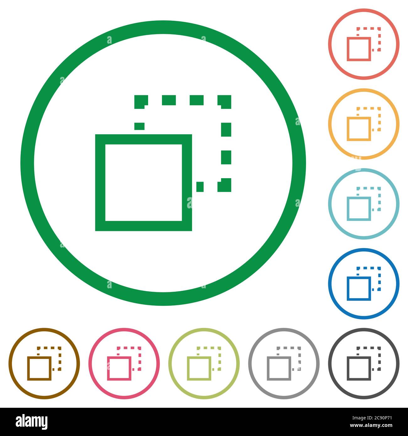 Send to back flat color icons in round outlines Stock Vector Image ...