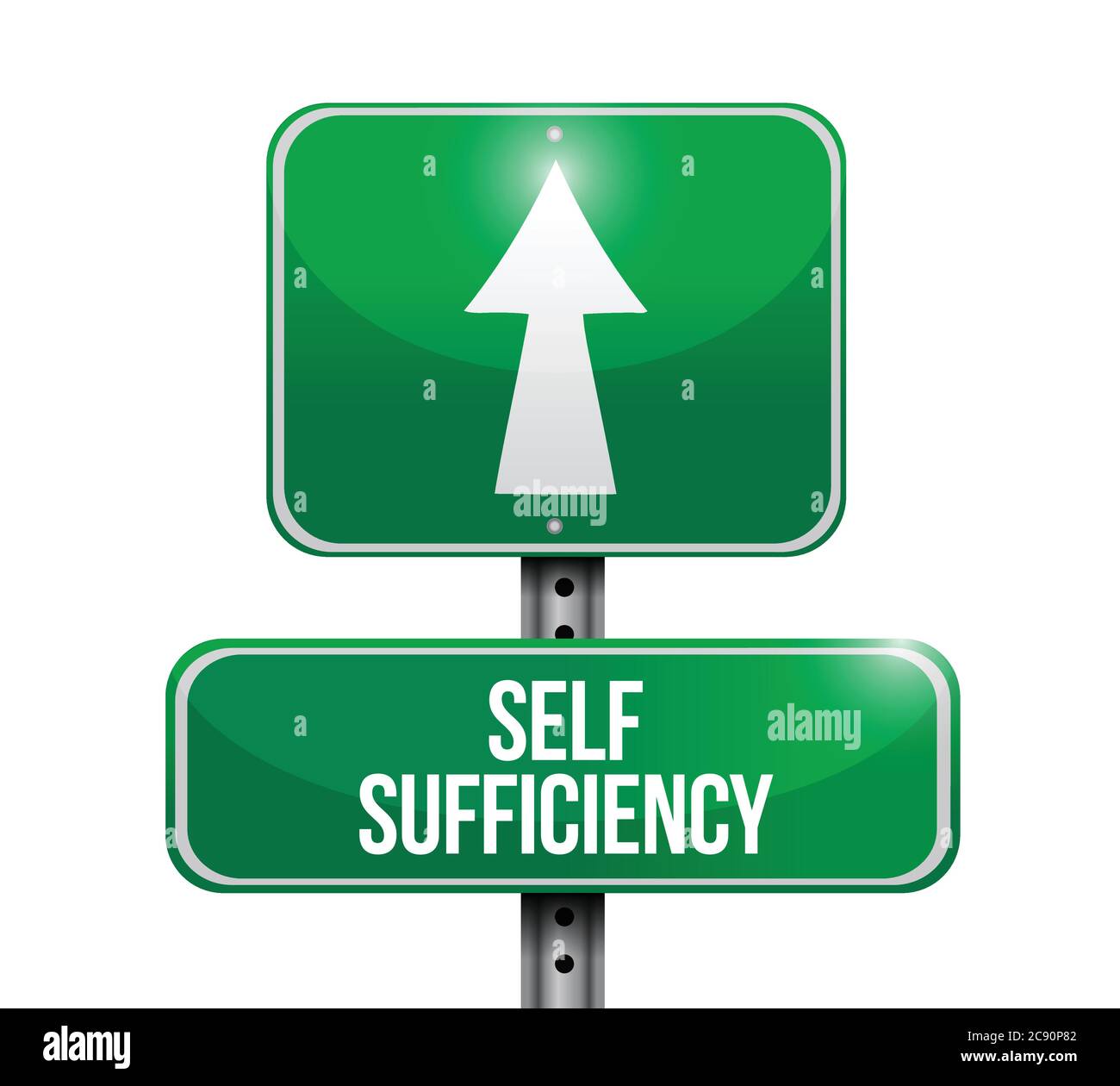 Self sufficiency road sign illustration design over a white background ...