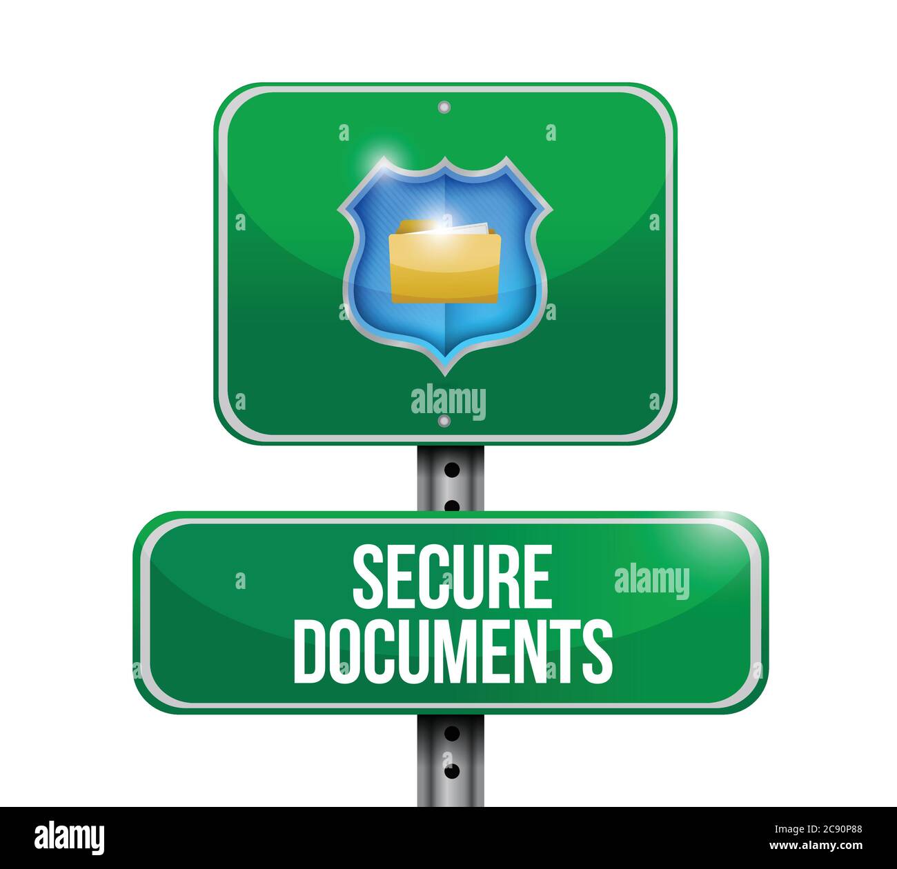 Secure documents sign illustration design over a white background Stock ...