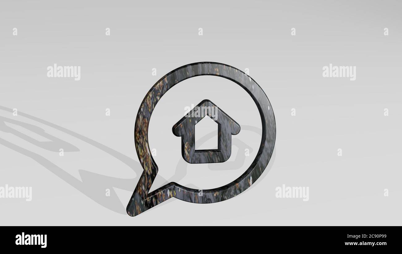 real estate message house casting shadow from a perspective. A thick ...