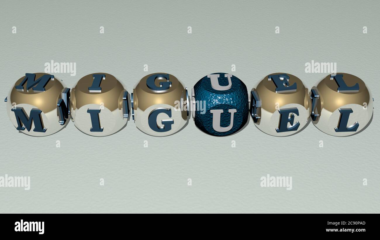 MIGUEL combined by dice letters and color crossing for the related ...