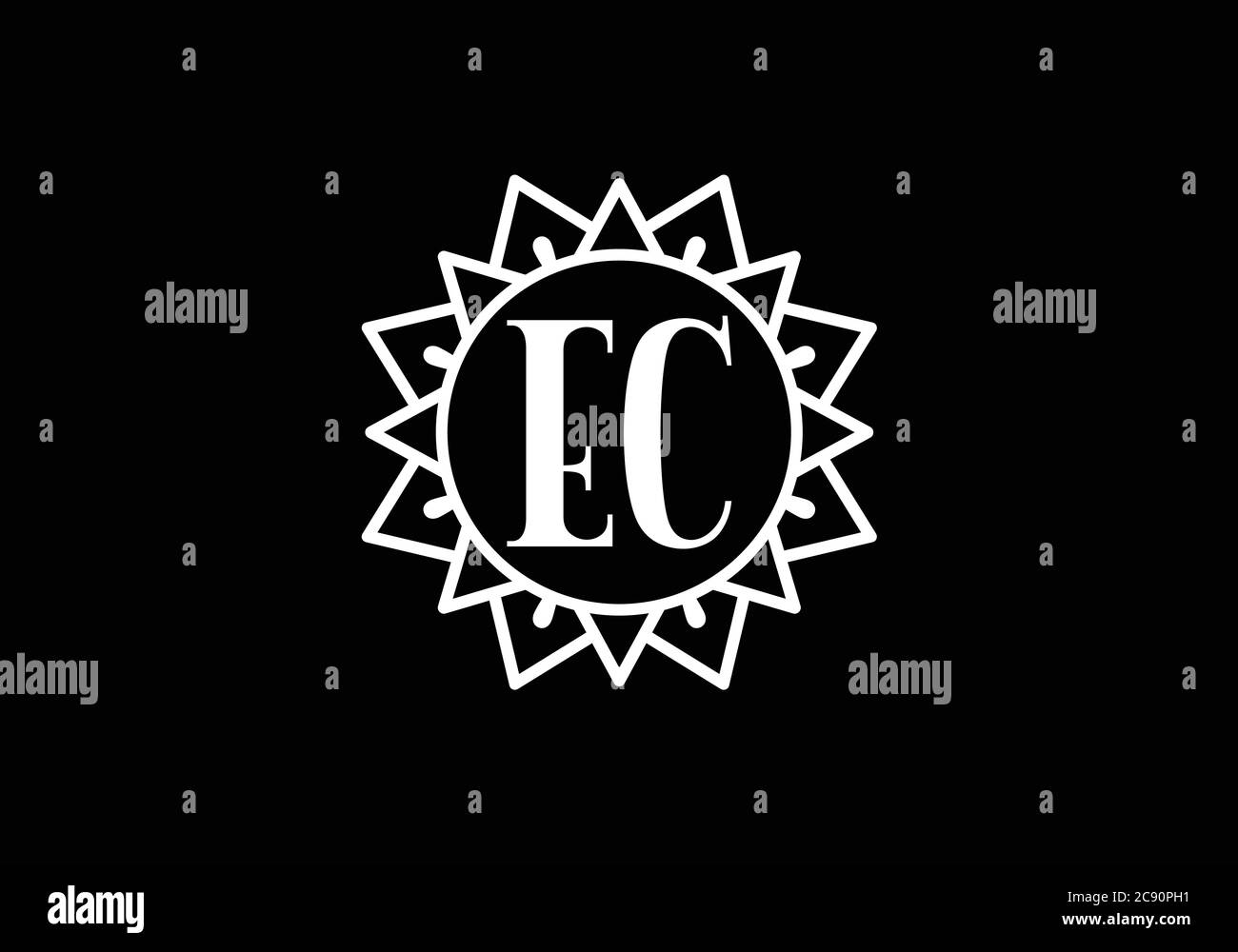 Initial Monogram Letter E C Logo Design Vector Template. E C Letter ...