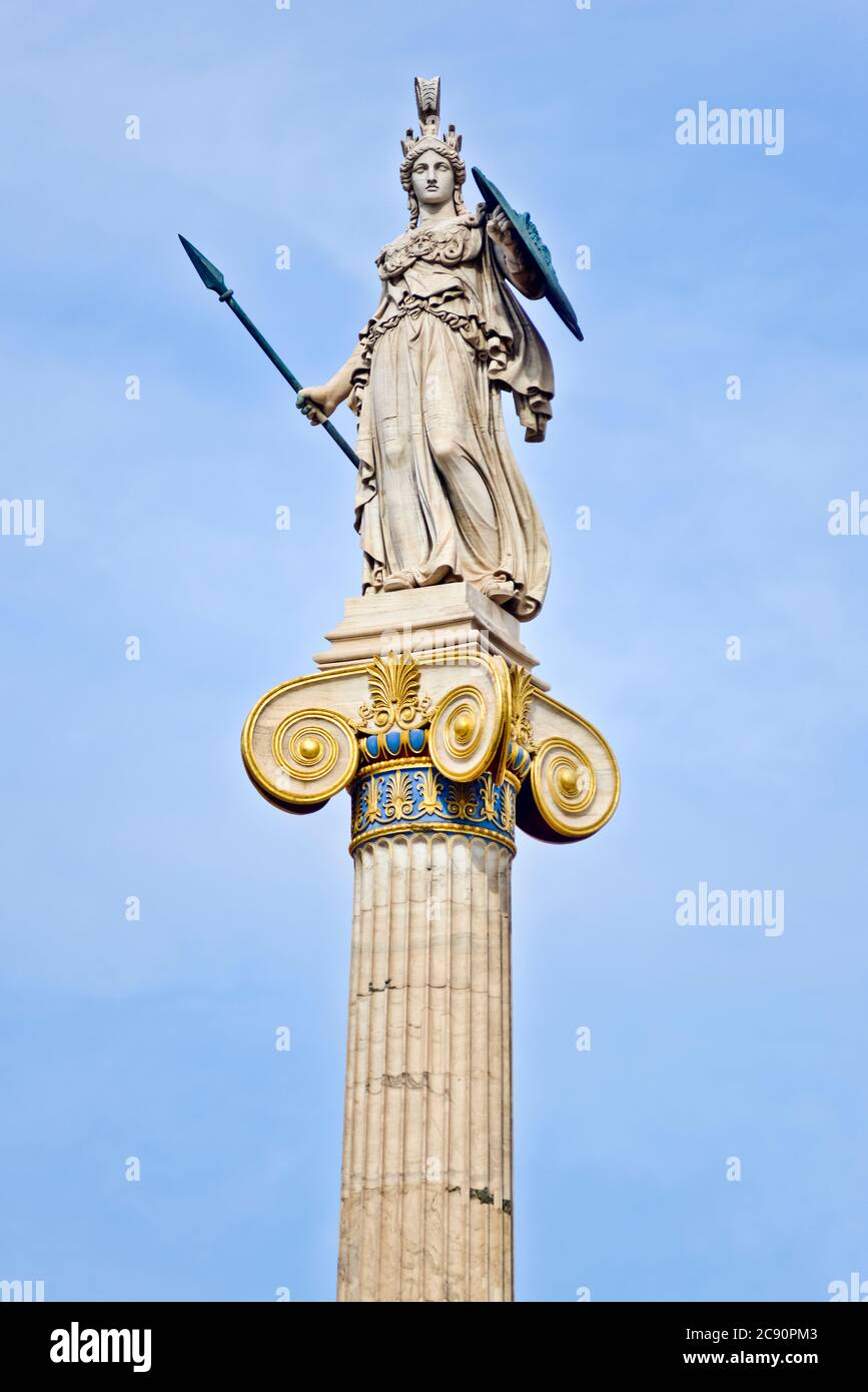 Athena sculpture (by sculptor Leonidas Drosis), Academy of Athens ...