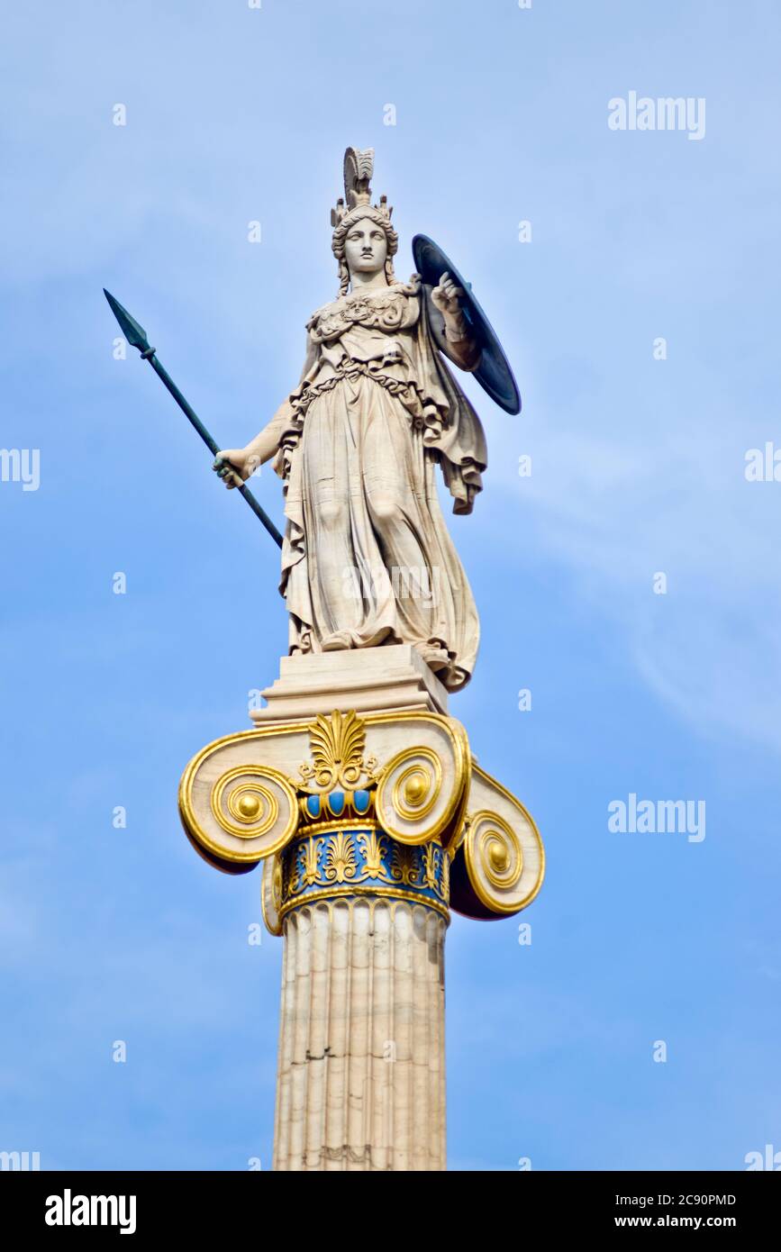 Athena sculpture (by sculptor Leonidas Drosis), Academy of Athens ...