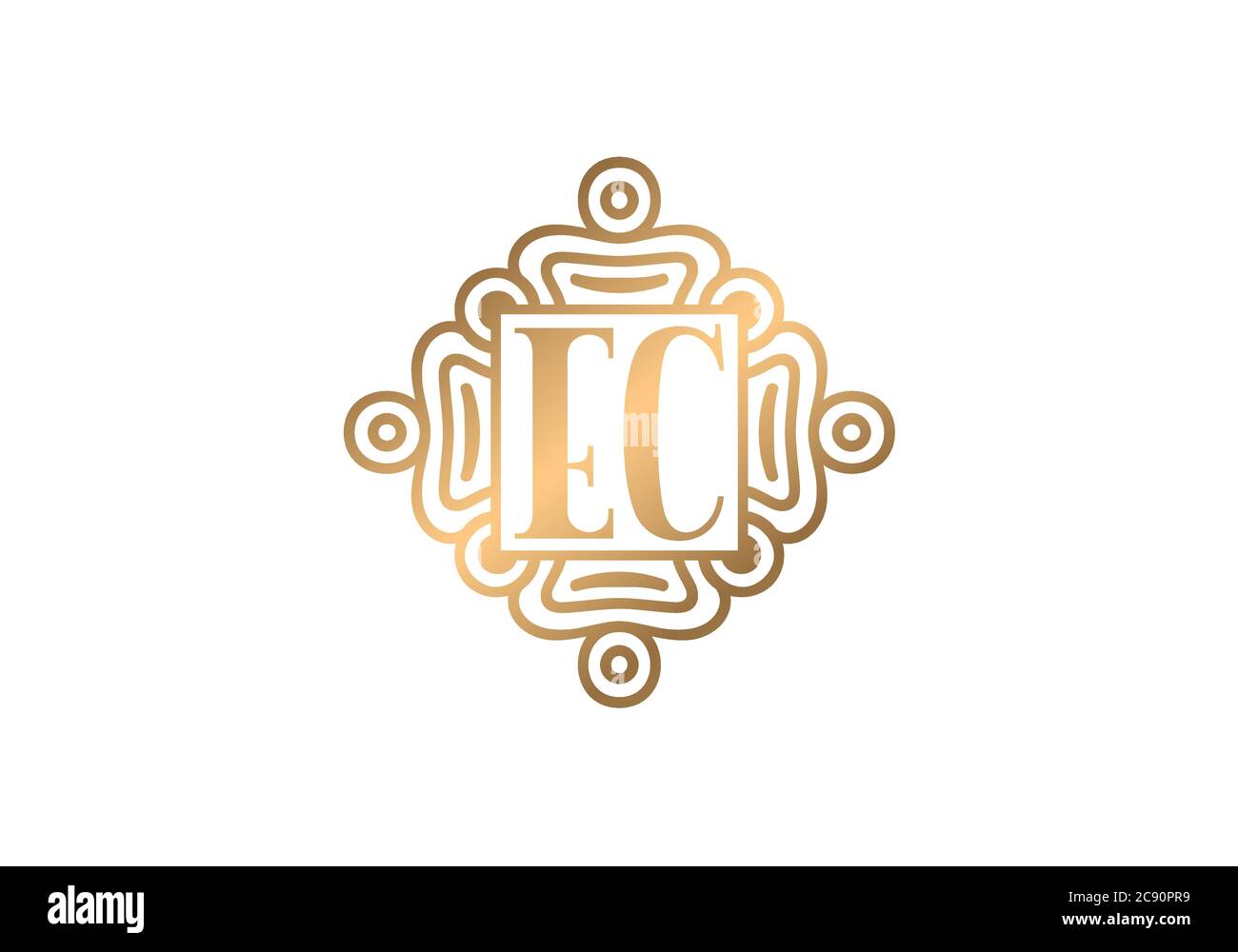 Initial Monogram Letter E C Logo Design Vector Template. E C Letter ...
