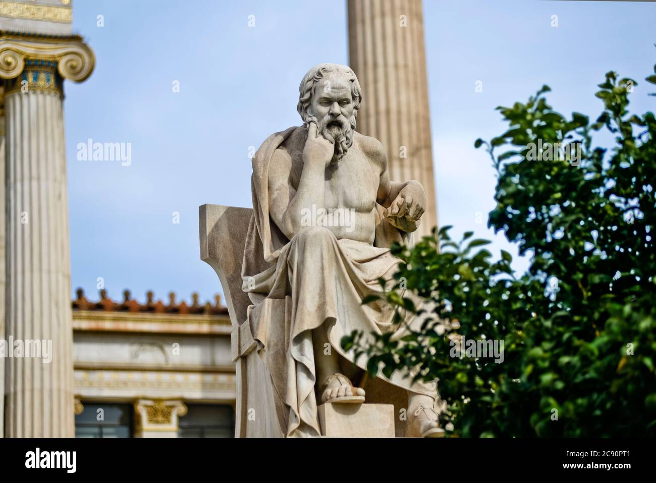 Statue of Socrates (by sculptor Leonidas Drosis). Academy of Athens ...