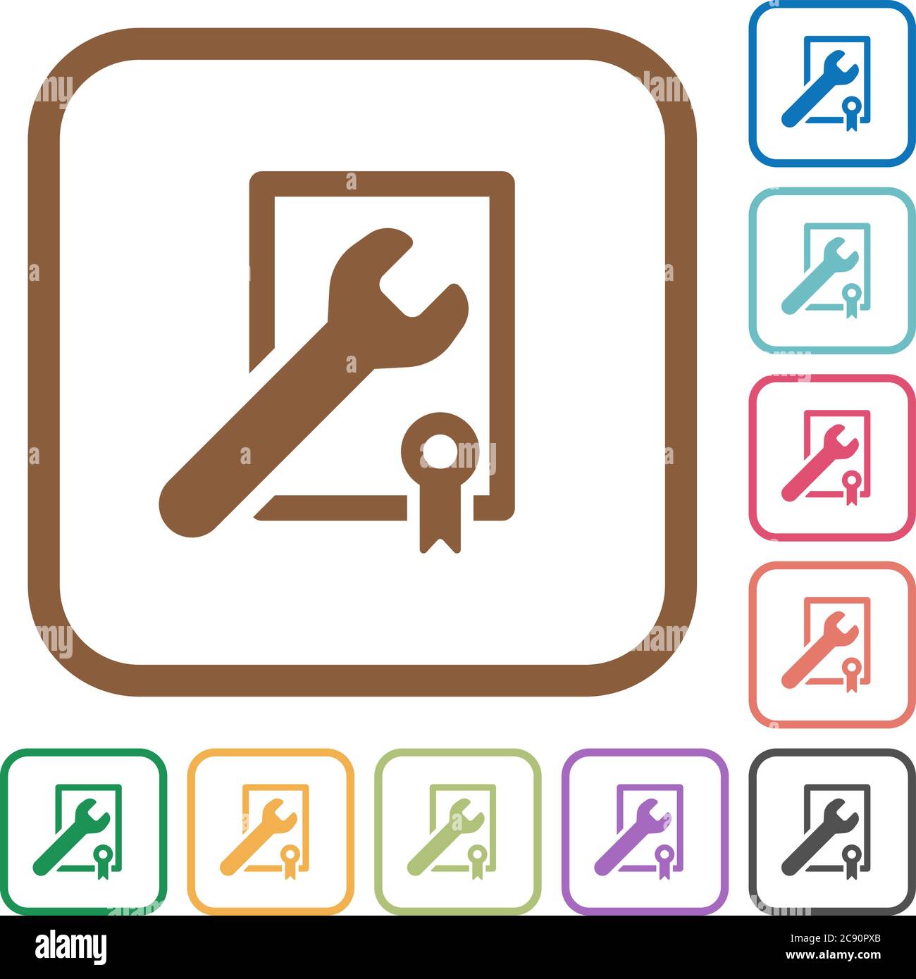 Award winning support simple icons in color rounded square frames on ...