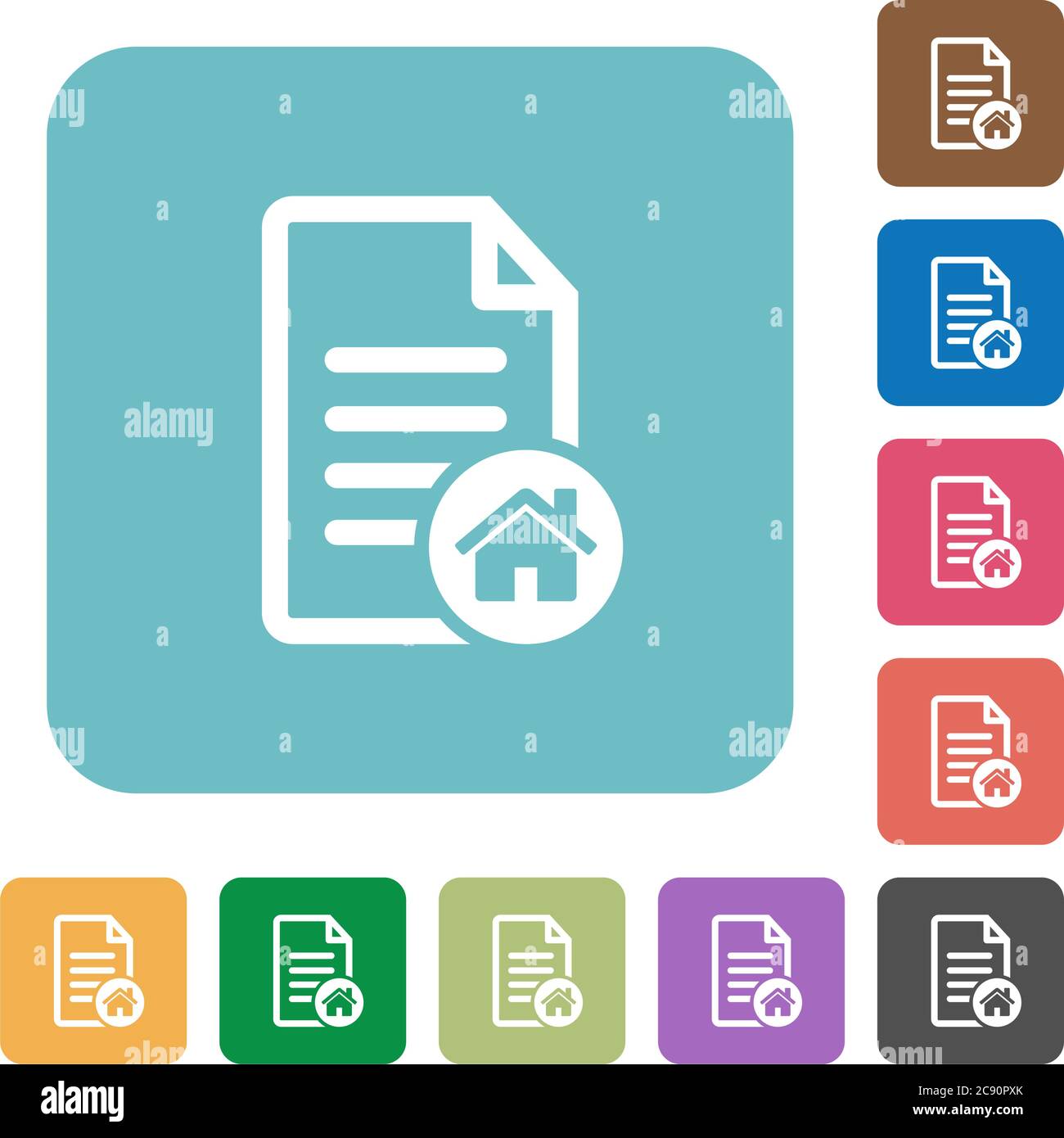 Default document flat icons on simple color square background Stock ...