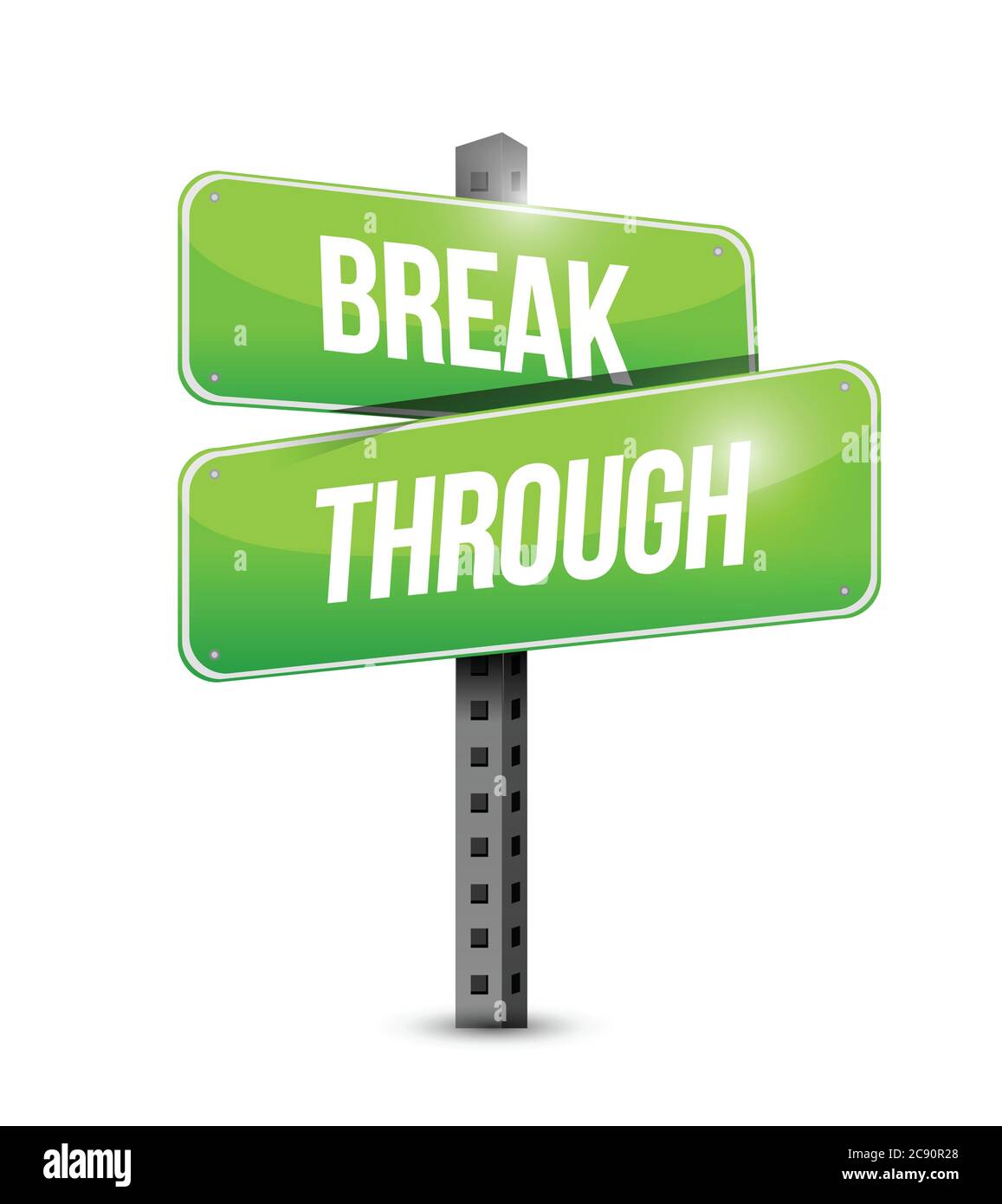 Break through sign illustration design over a white background Stock ...