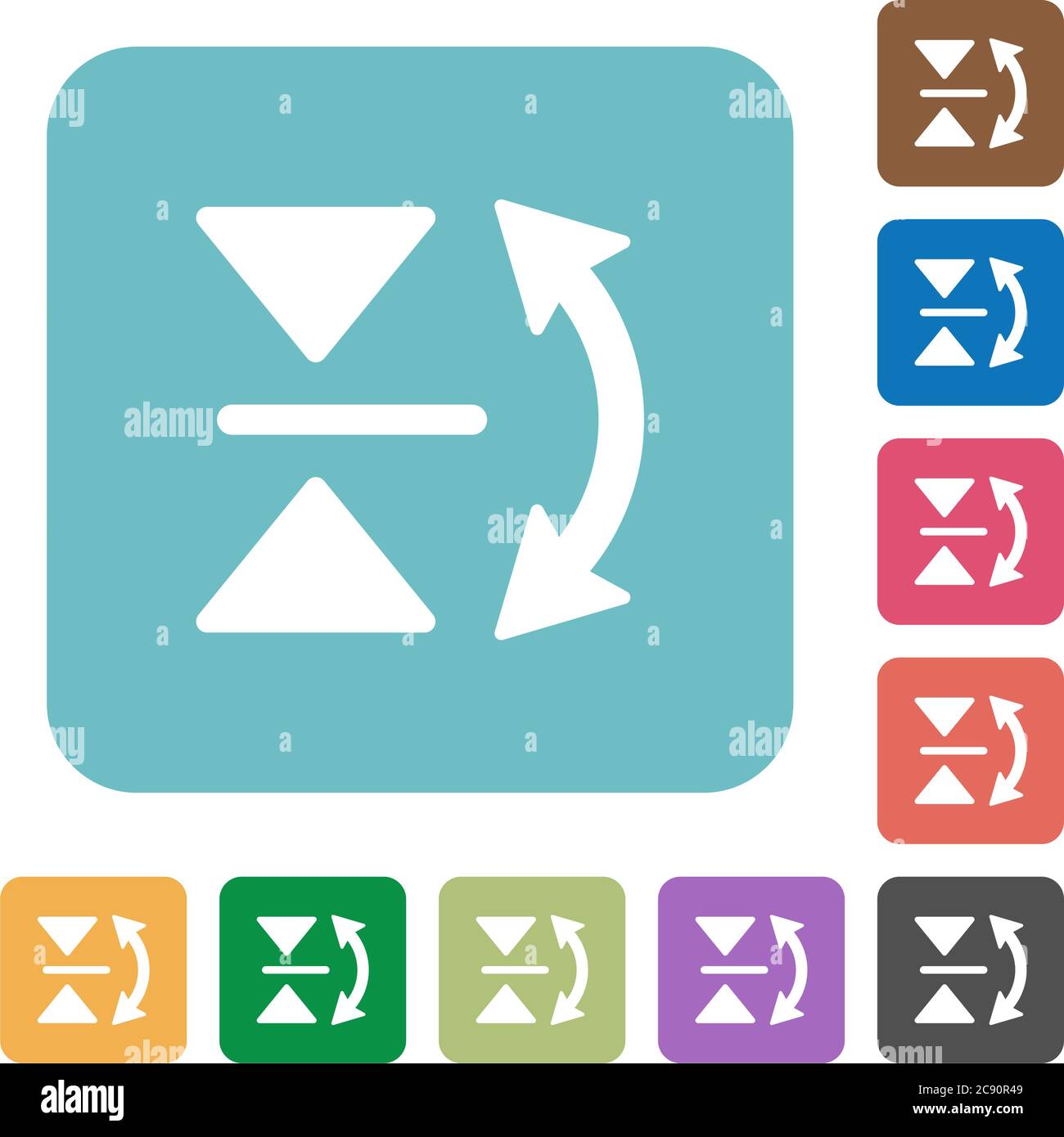 Vertical flip flat icons on simple color square background Stock Vector ...