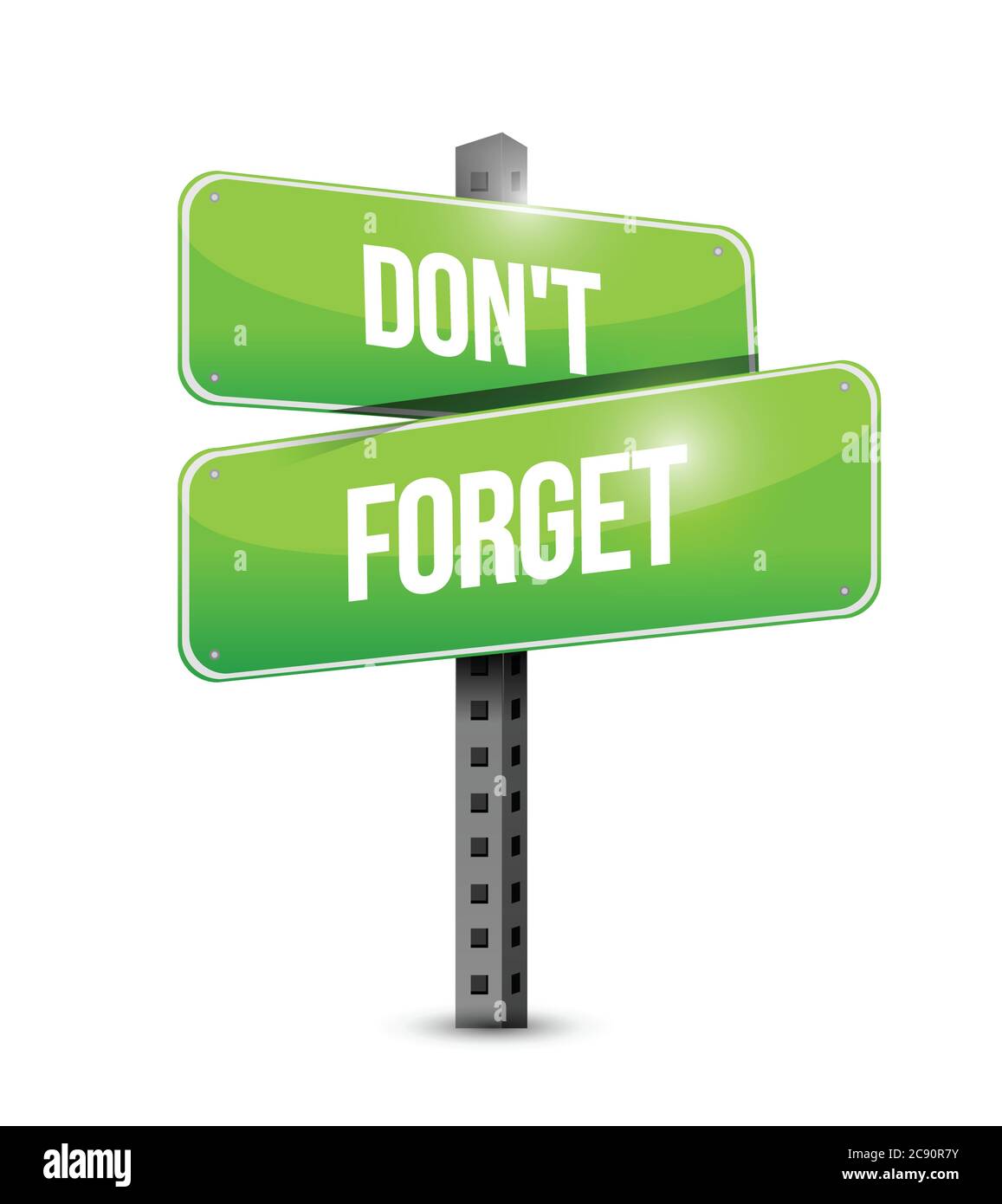 Don't forget street sign illustration design over a white background ...