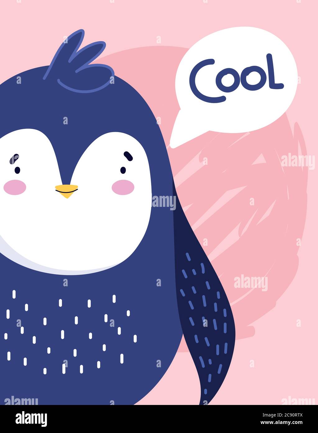 cute penguin bird animal character cartoon wildlife vector illustration ...