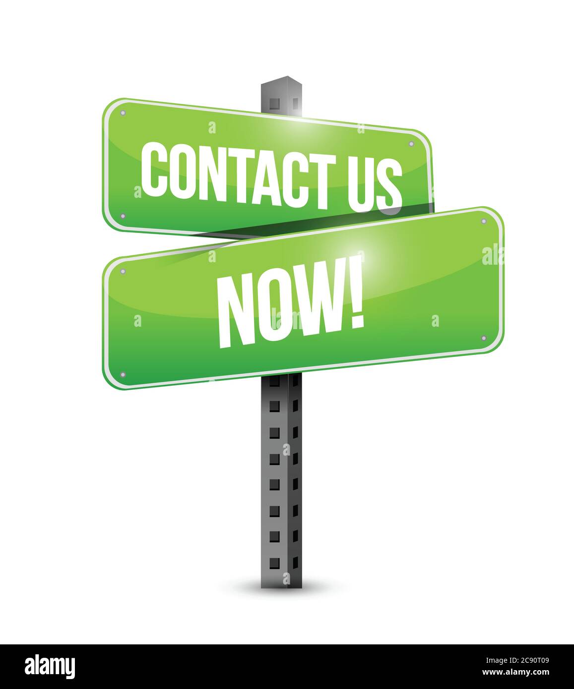 Contact us now street sign illustration design over a white background ...