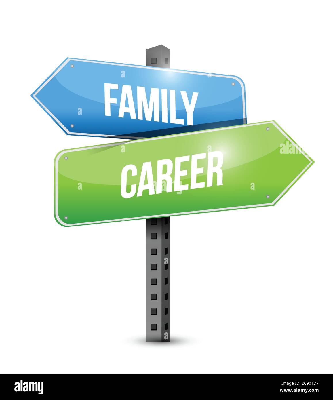 Family, career road sign illustrations design over a white background ...