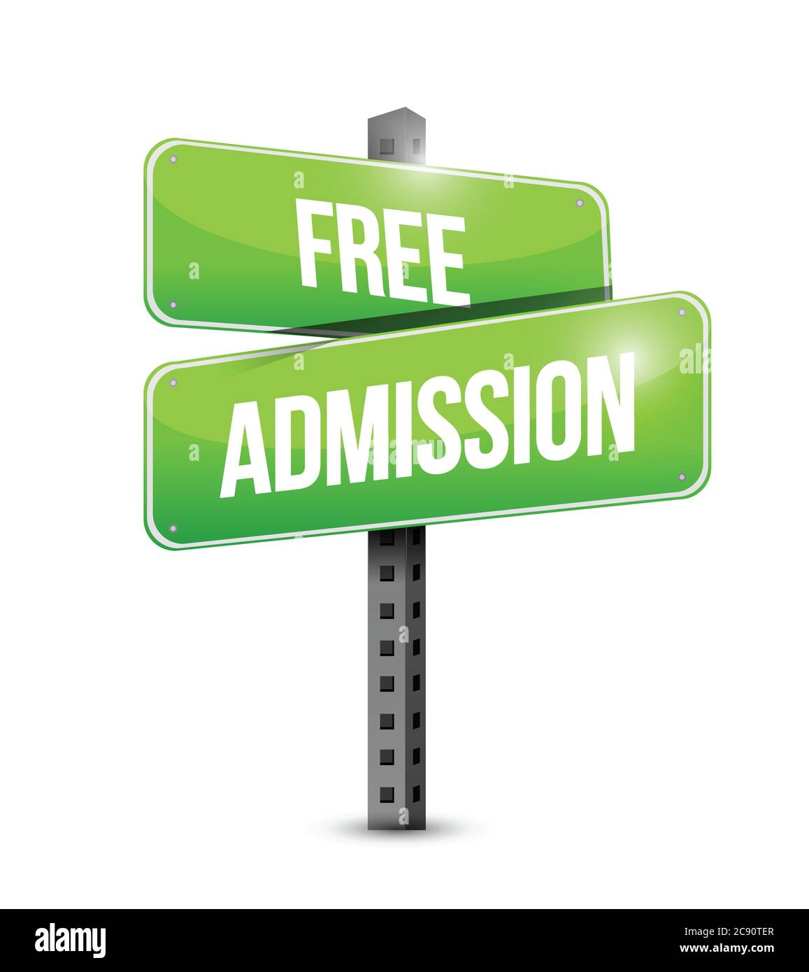 Free admission street sign illustration design over a white background ...