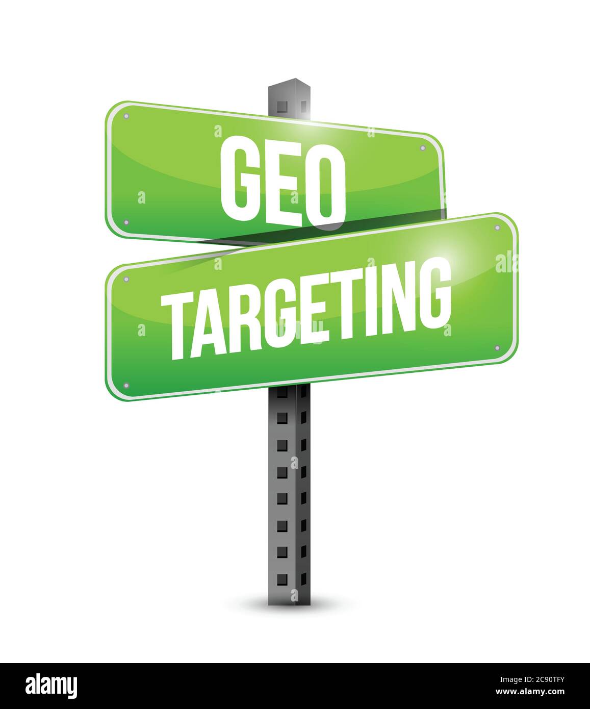 Geo targeting street sign illustration design over a white background ...