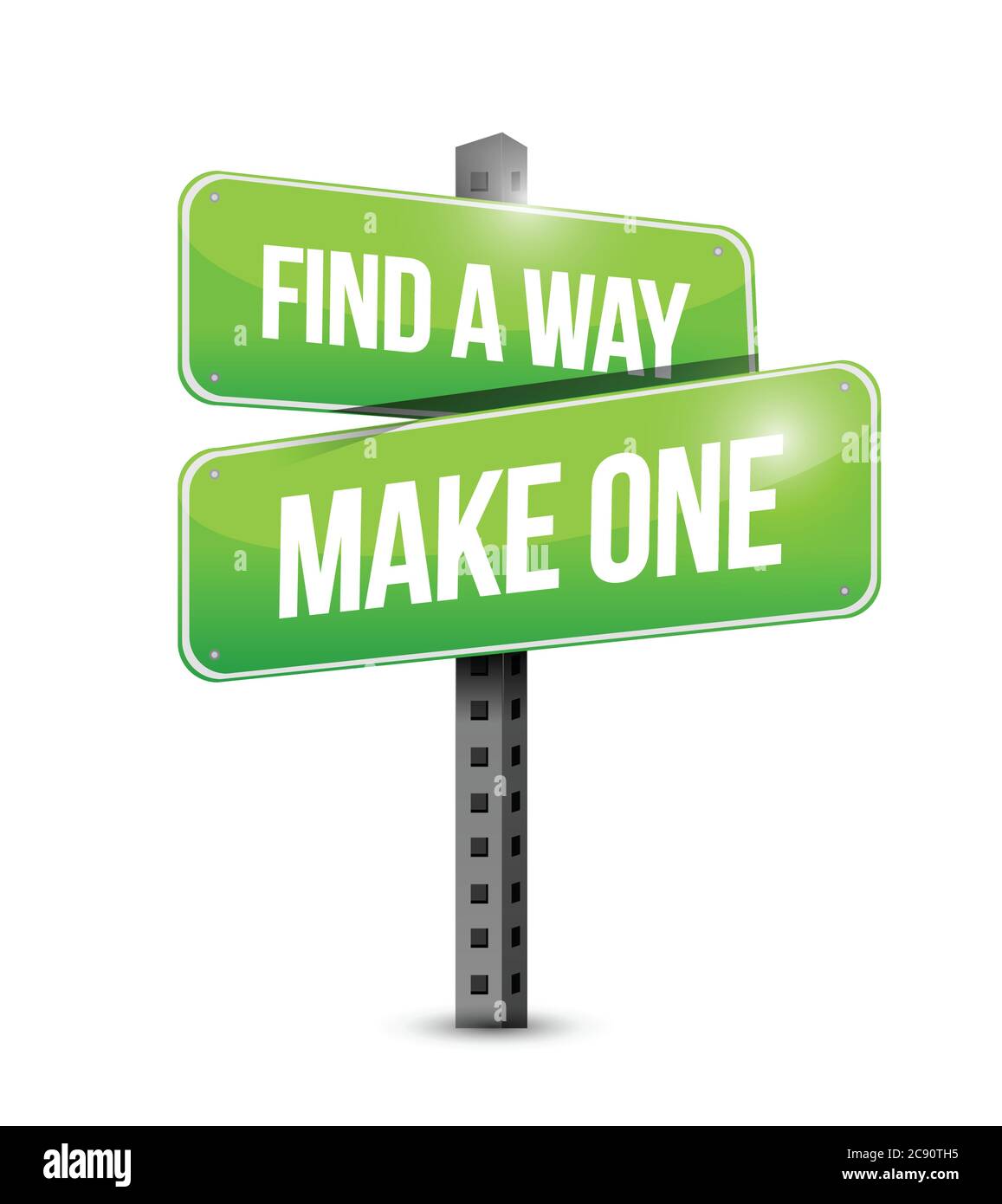 Find a way or make one street sign illustration design over a white ...