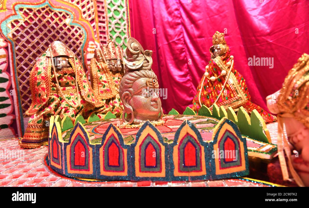 Beawar, Rajasthan, India, July 27, 2020: A metal sculpture of Lord ...