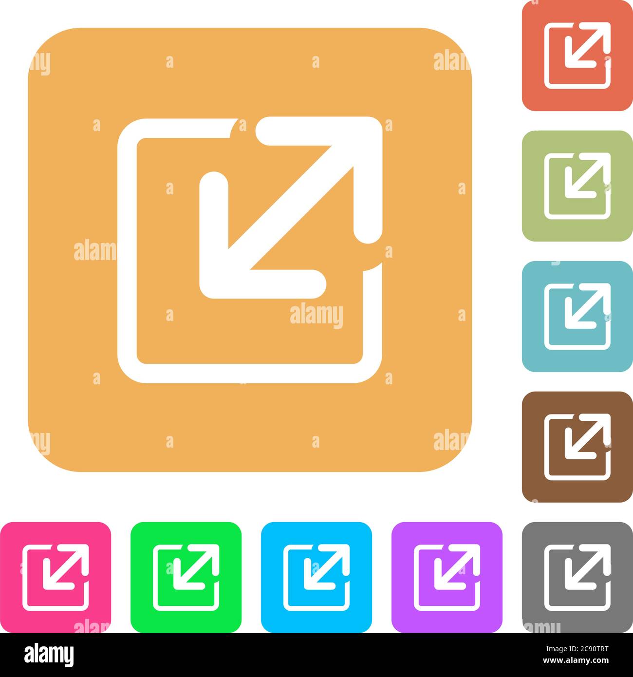 Resize window icons on rounded square vivid color backgrounds Stock ...