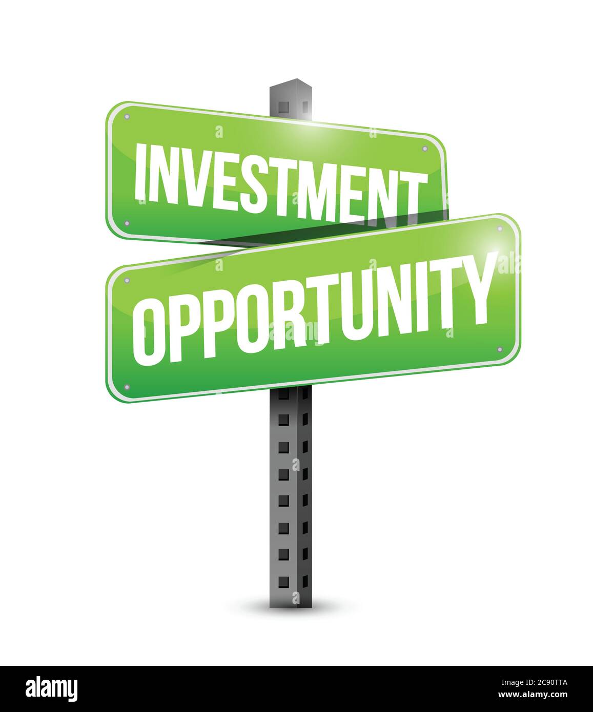 Investment opportunity road sign illustration over a white background ...