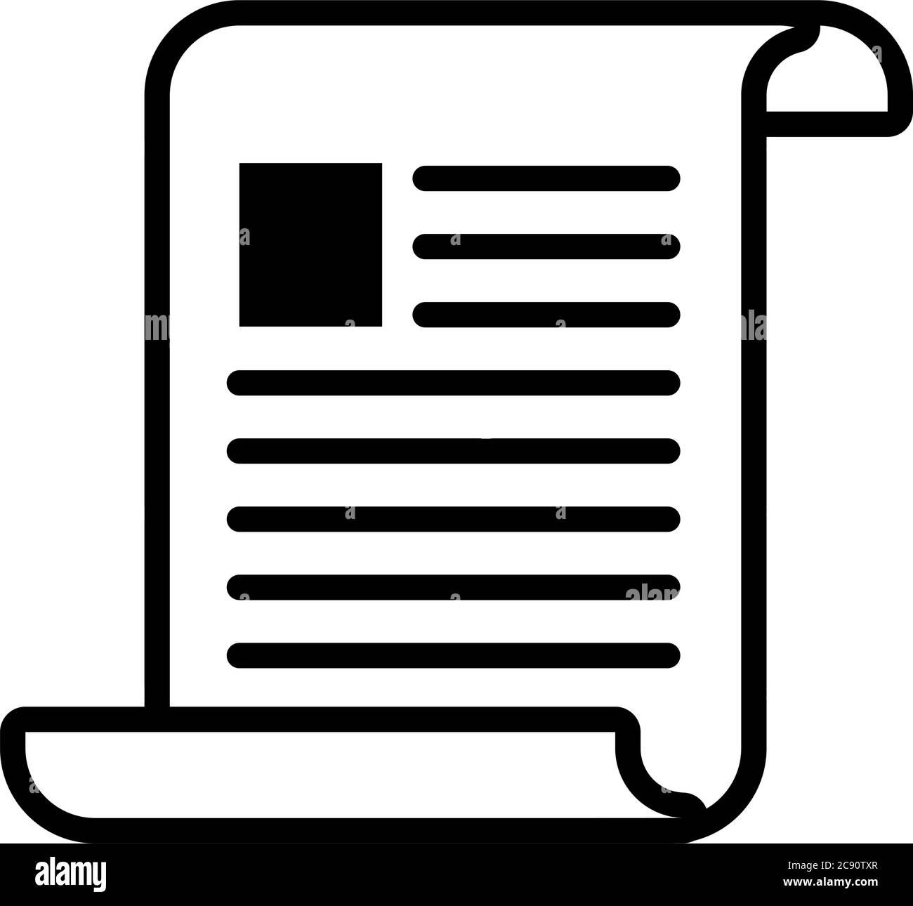 document page icon over white background, line style, vector ...