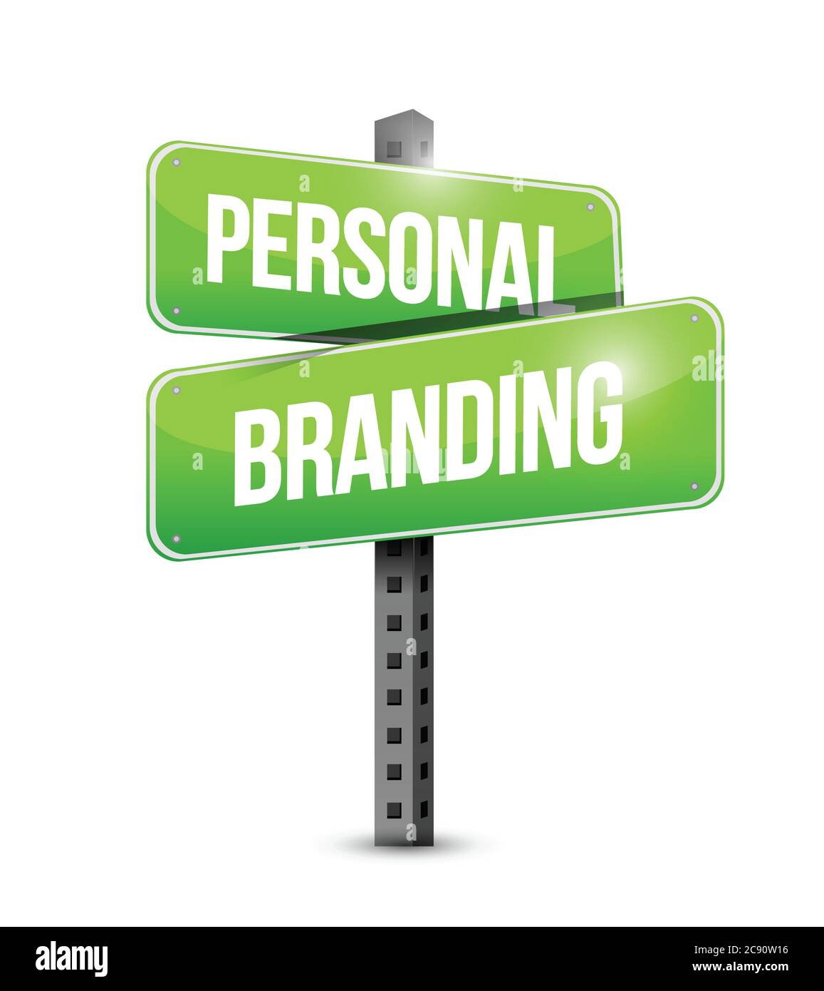 Personal branding street sign illustration design over a white ...