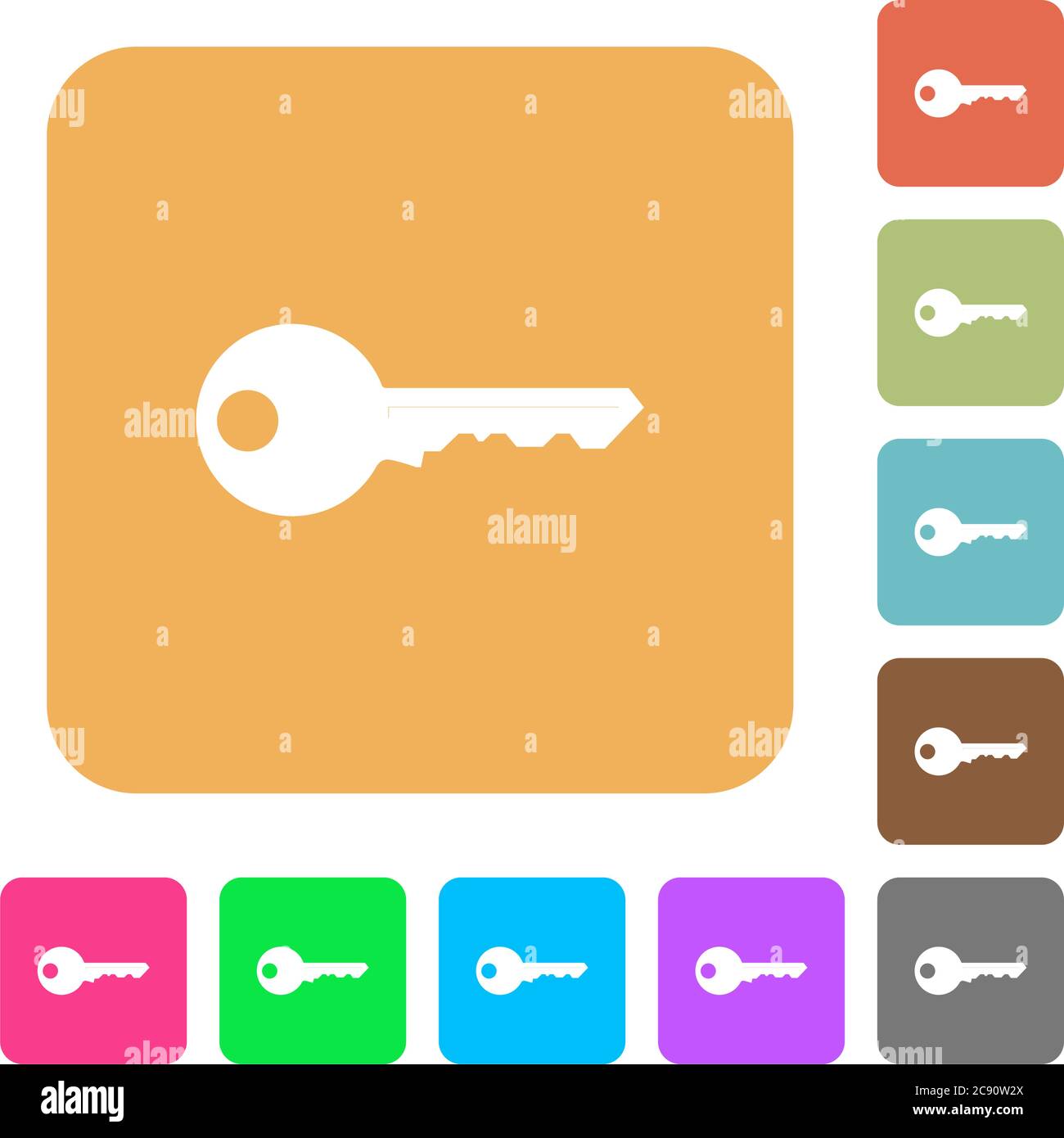 Key icons on rounded square vivid color backgrounds Stock Vector Image ...