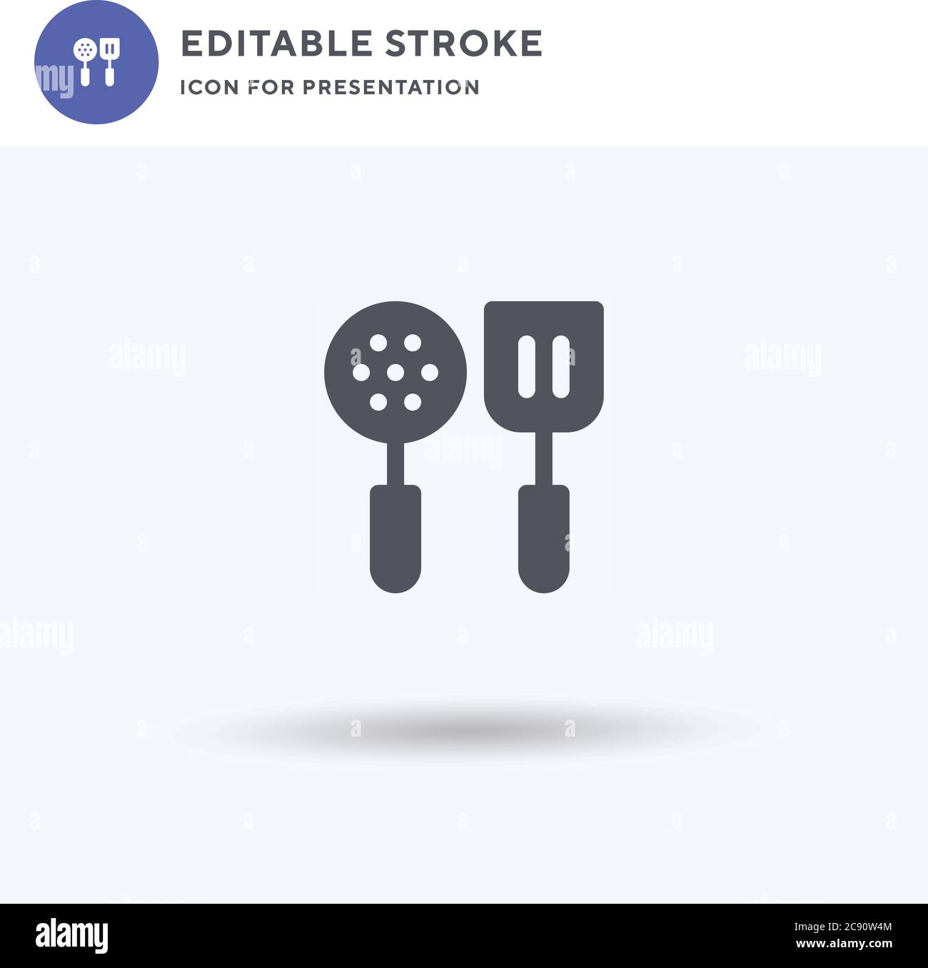 Slotted Spoon icon vector, filled flat sign, solid pictogram isolated on white, logo ...