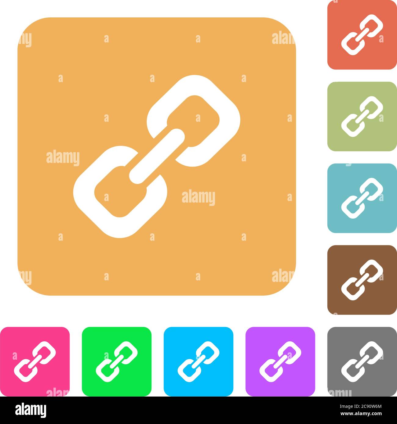 Link icons on rounded square vivid color backgrounds Stock Vector Image ...