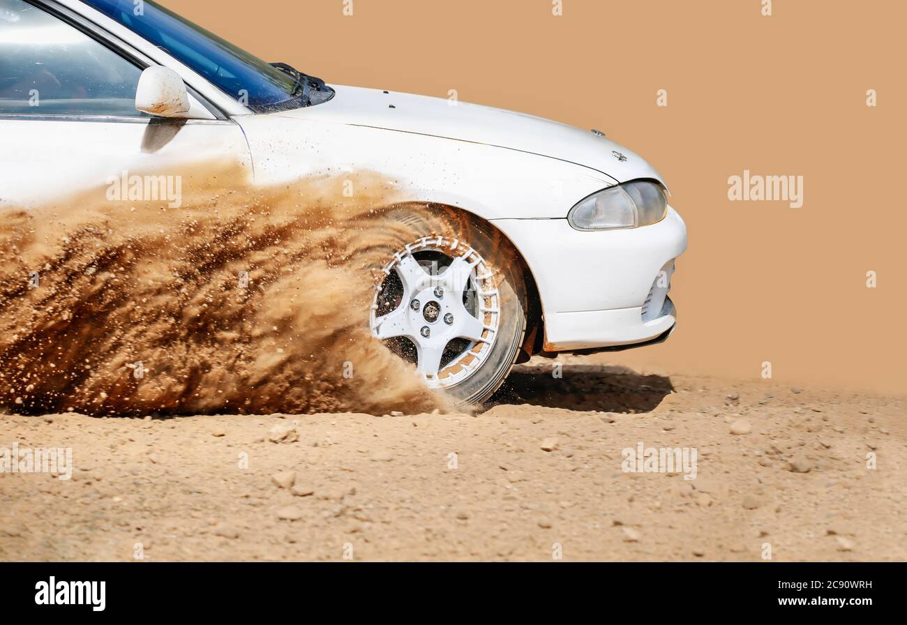 Rally racing car on dirt track Stock Photo - Alamy