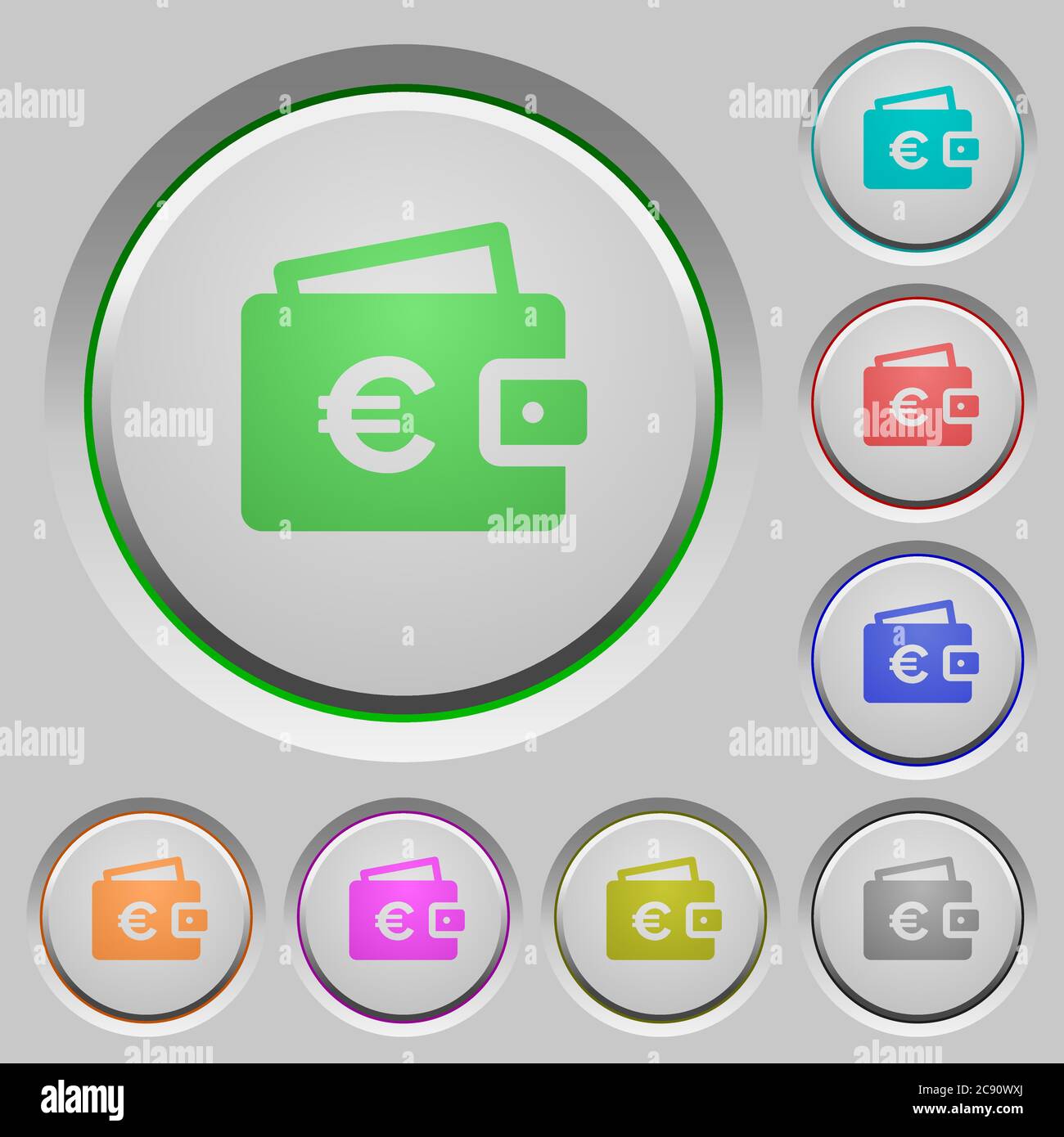 Euro wallet color icons hi-res stock photography and images - Alamy