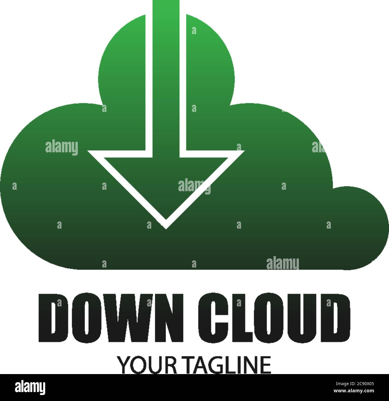 Down cloud icon logo design concept vector illustation Stock Vector ...