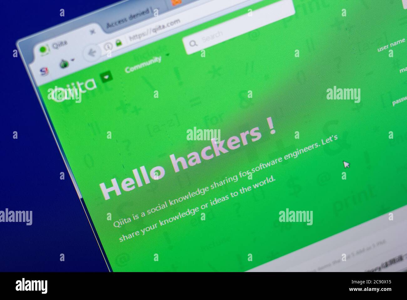 Ryazan, Russia - May 20, 2018: Homepage of Qiita website on the display of PC, url - Qiita.com ...