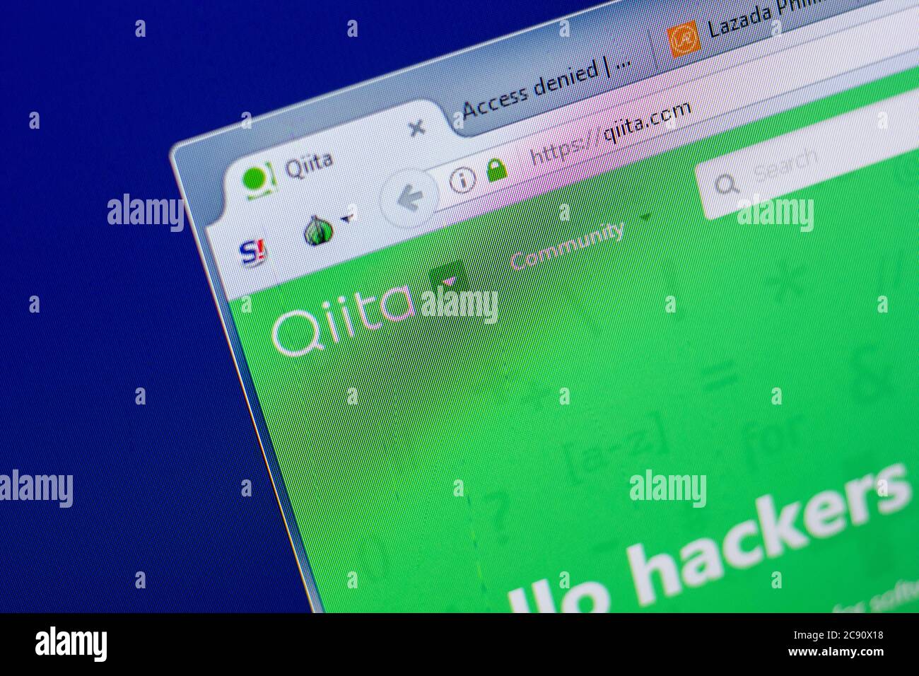 Ryazan, Russia - May 20, 2018: Homepage of Qiita website on the display of PC, url - Qiita.com ...