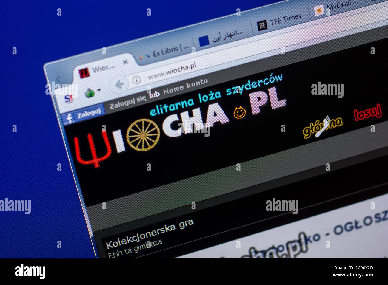 Ryazan, Russia - May 20, 2018: Homepage of Wiocha website on the ...