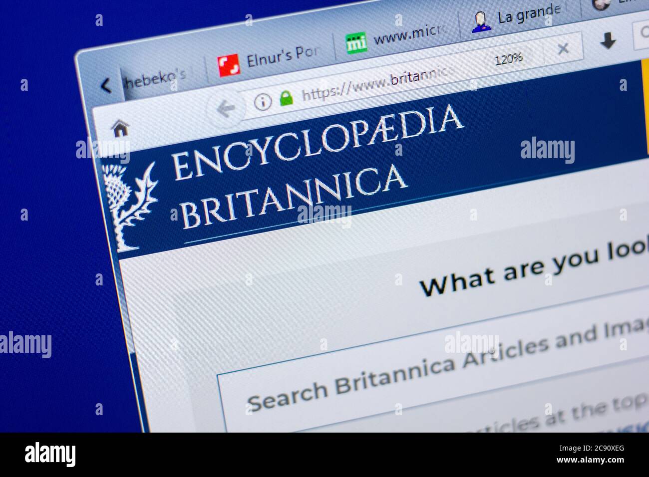 Ryazan, Russia - May 20, 2018: Homepage of Britannica website on the ...