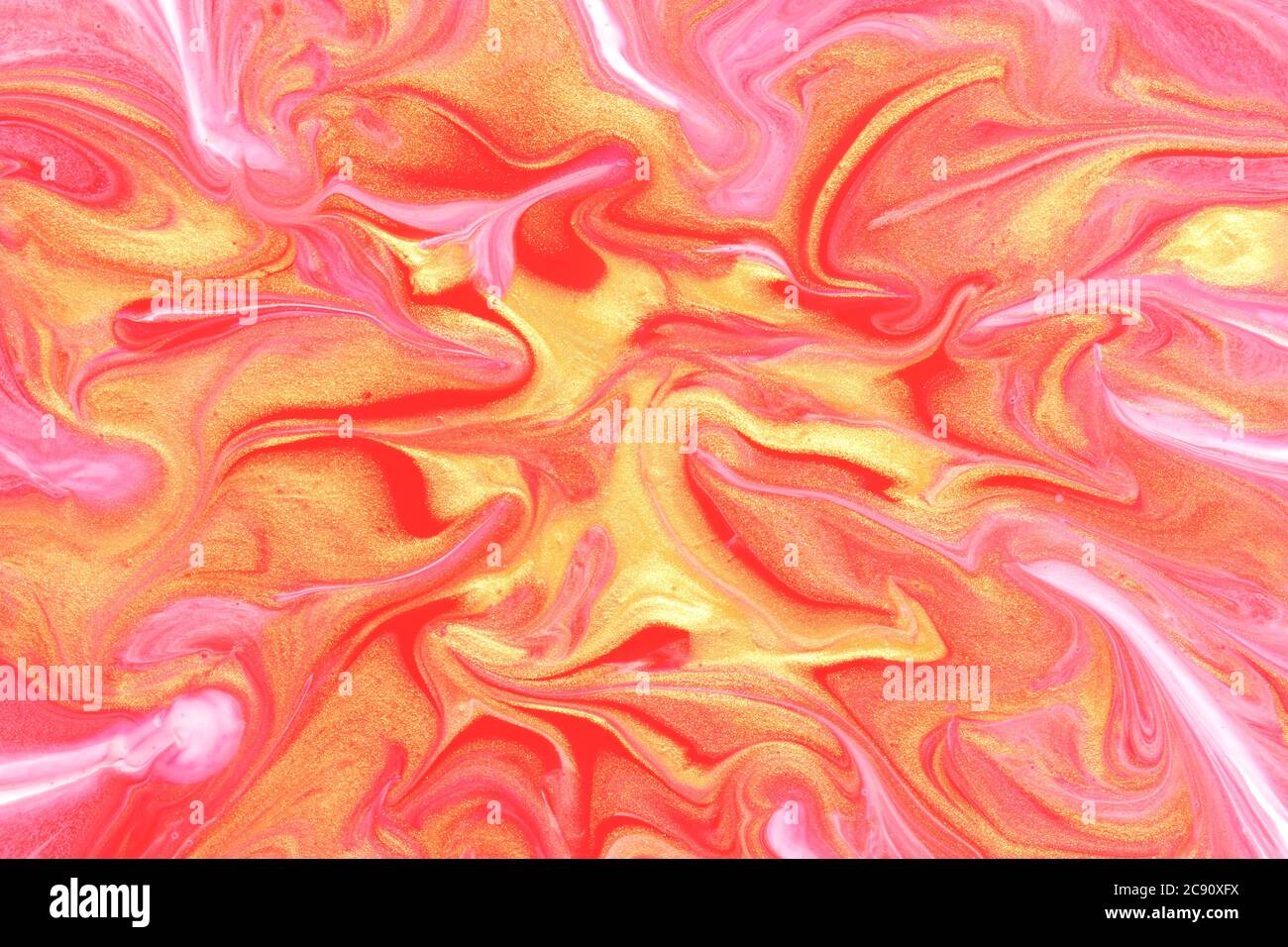 new year red gold color mixing abstract or natural marbled watercolor ...