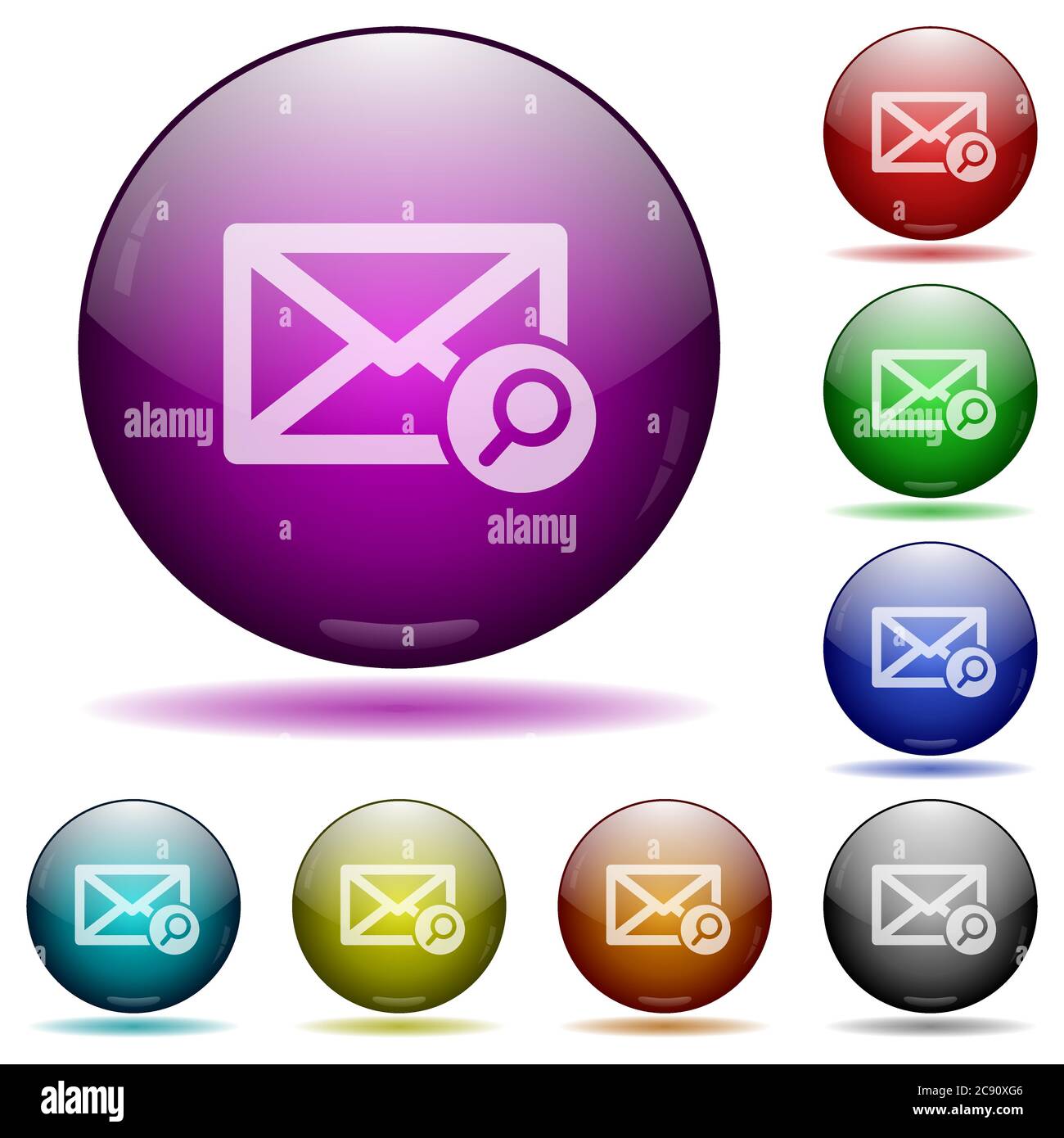 Find mail color glass sphere buttons with shadows Stock Vector Image & Art - Alamy
