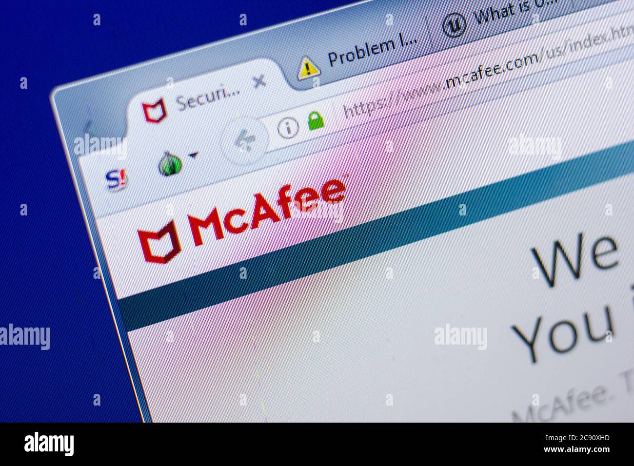 Ryazan, Russia - May 20, 2018: Homepage of McAfee website on the ...