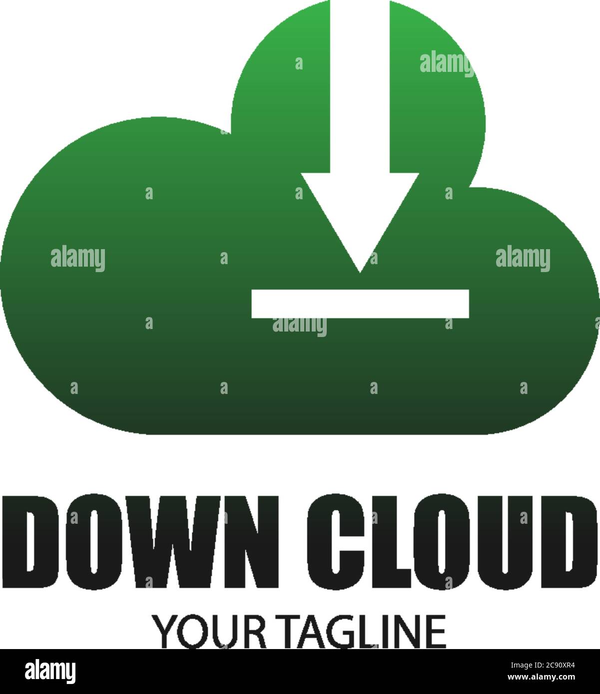 Down cloud icon logo design concept vector illustation Stock Vector ...
