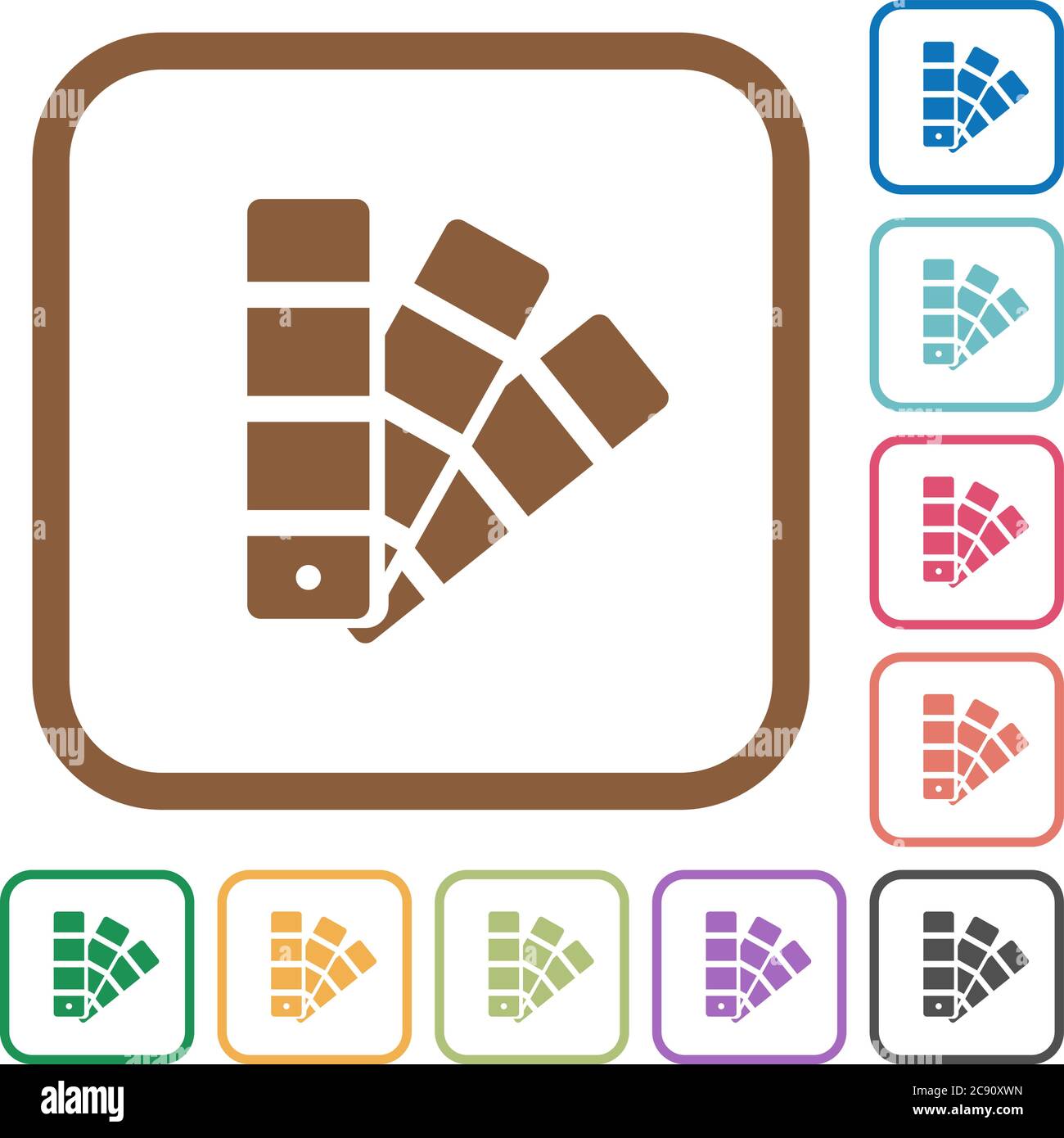 Color swatch simple icons in color rounded square frames on white background Stock Vector Image ...