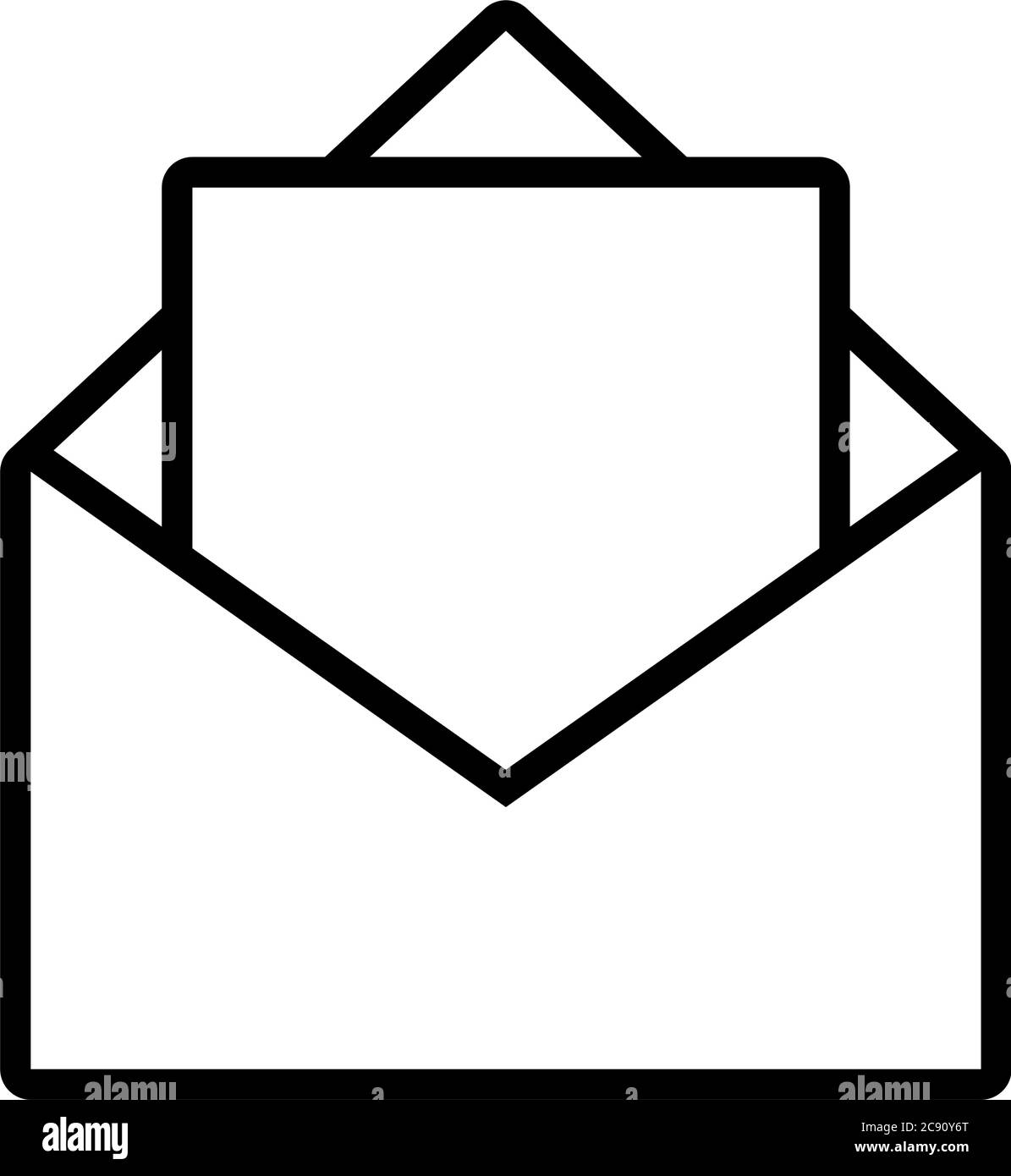 document envelope icon over white background, line style, vector ...