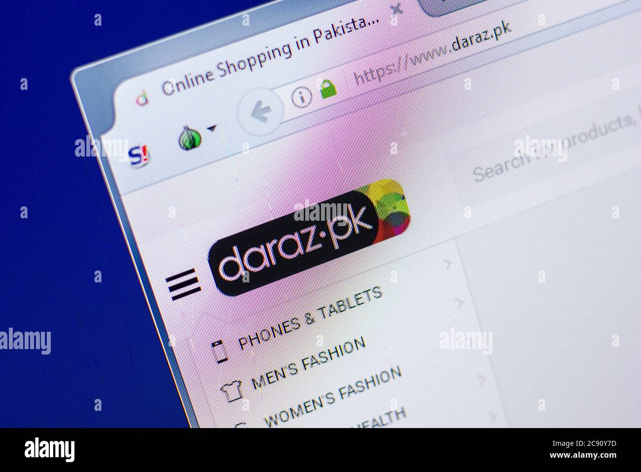 Ryazan, Russia - May 20, 2018: Homepage of Daraz website on the display ...