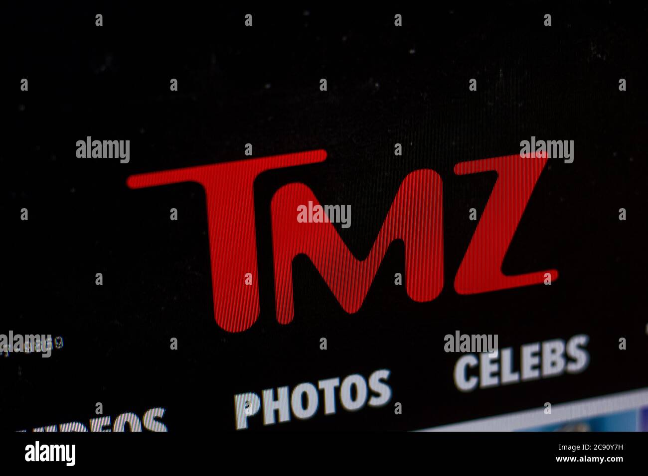 Ryazan, Russia - May 20, 2018: Homepage of TMZ website on the display ...