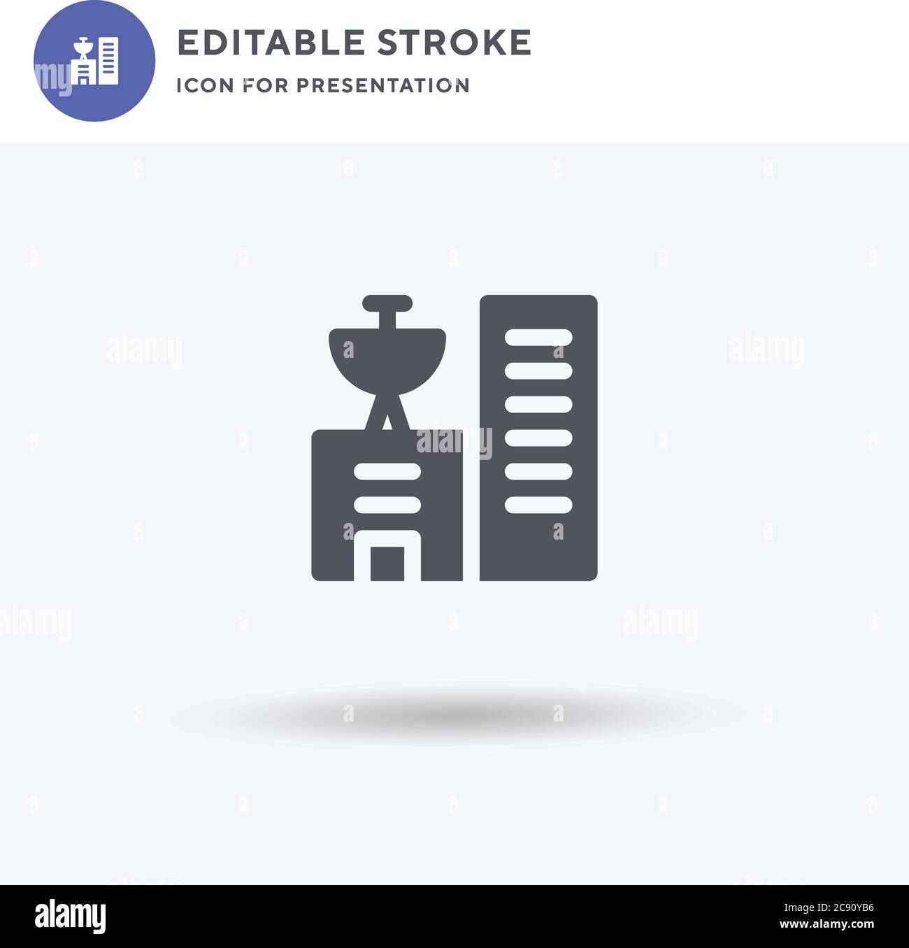 Office icon vector, filled flat sign, solid pictogram isolated on white ...