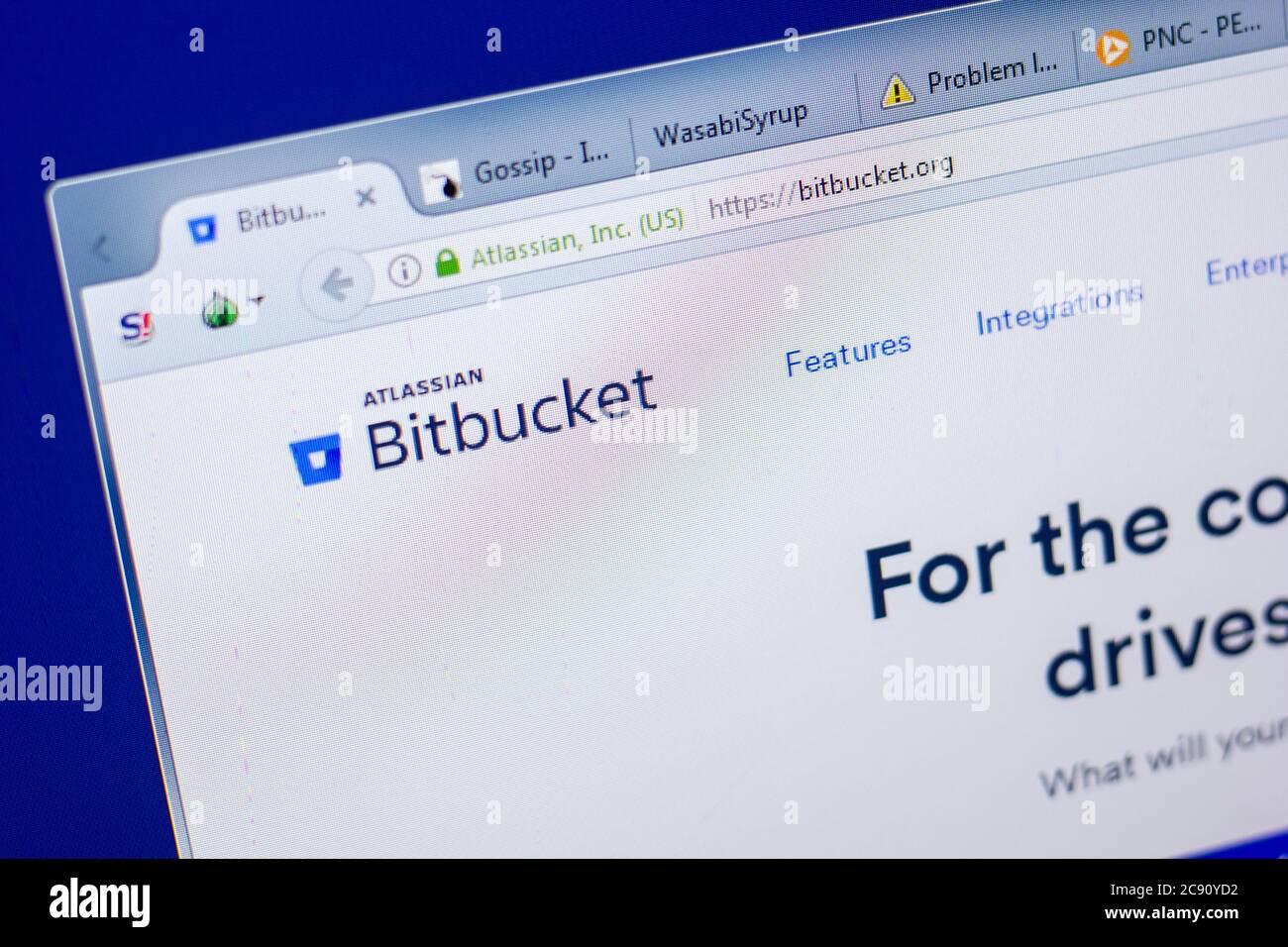 Ryazan, Russia - May 20, 2018: Homepage of Bitbucket website on the ...