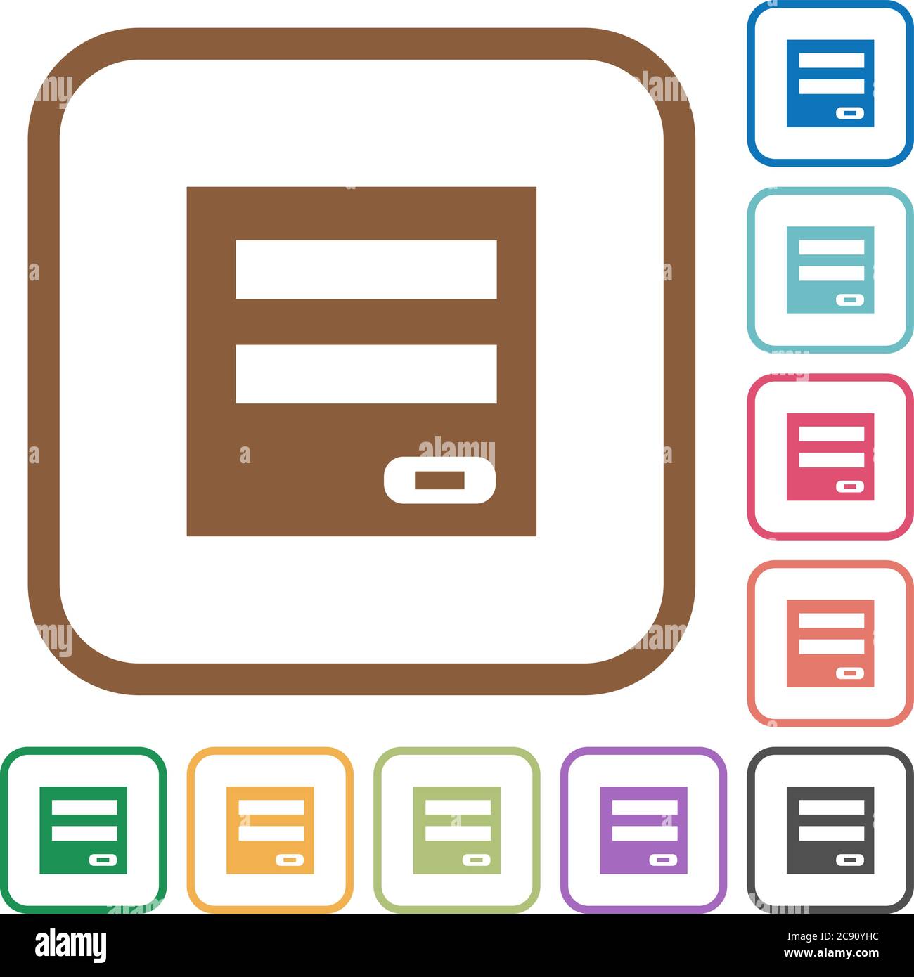 Login panel simple icons in color rounded square frames on white background Stock Vector Image ...