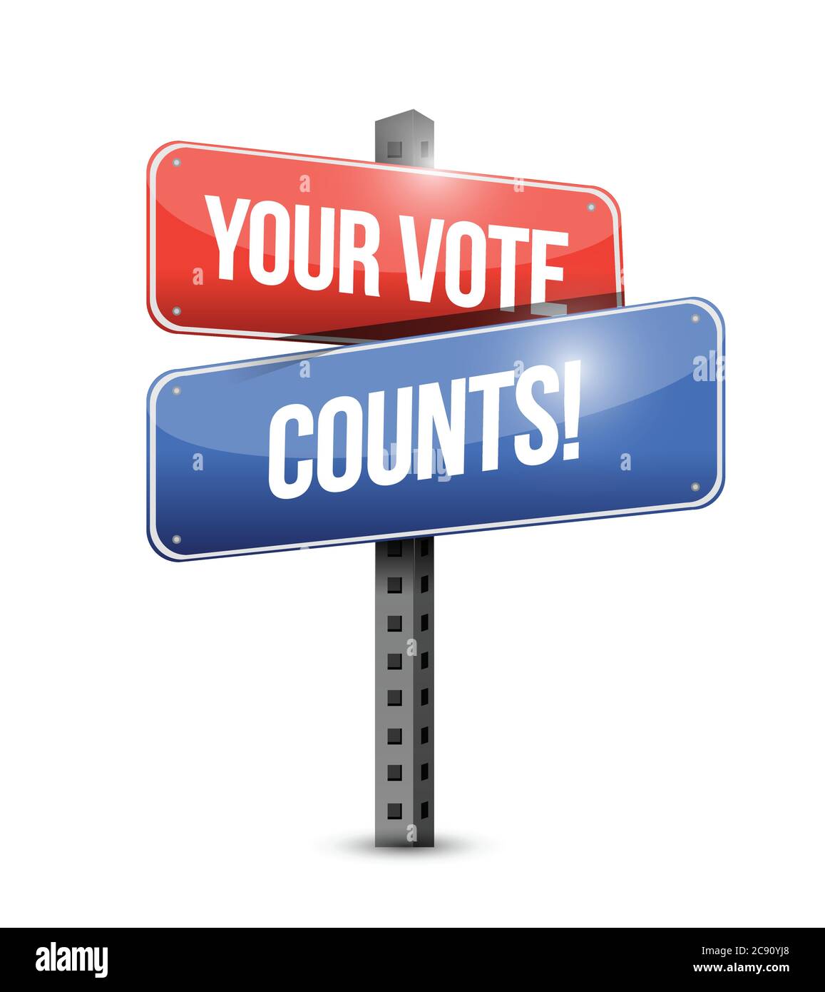 Your vote counts road sign illustration design over a white background ...