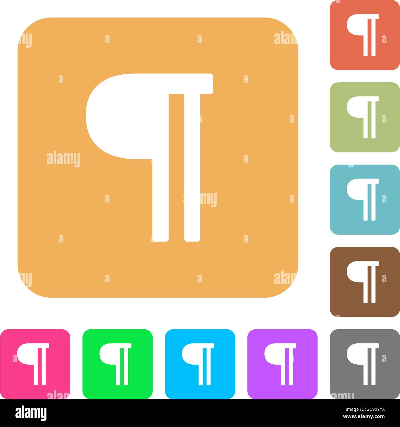 Text paragraph icons on rounded square vivid color backgrounds Stock ...