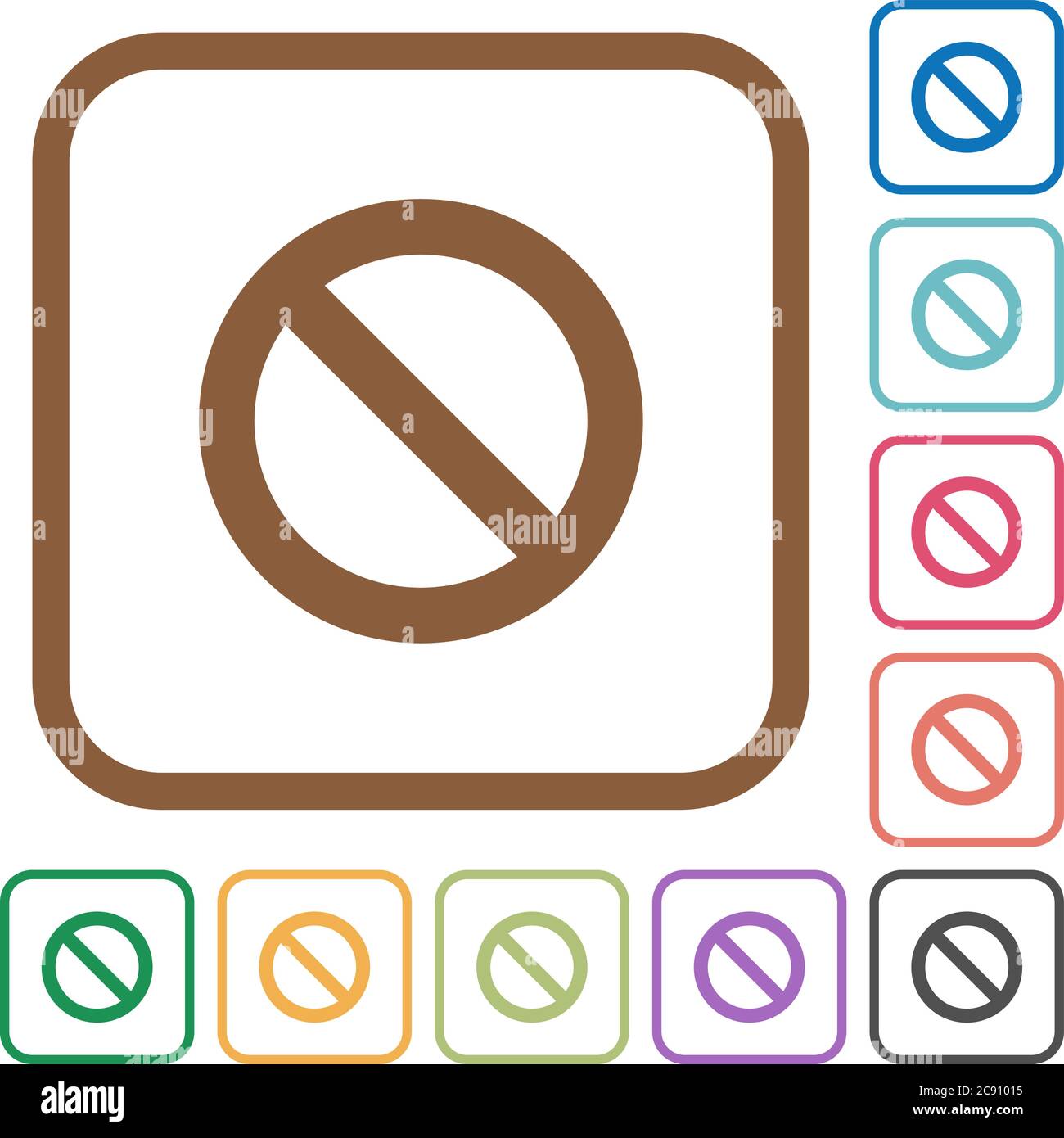 Blocked simple icons in color rounded square frames on white background Stock Vector Image & Art ...